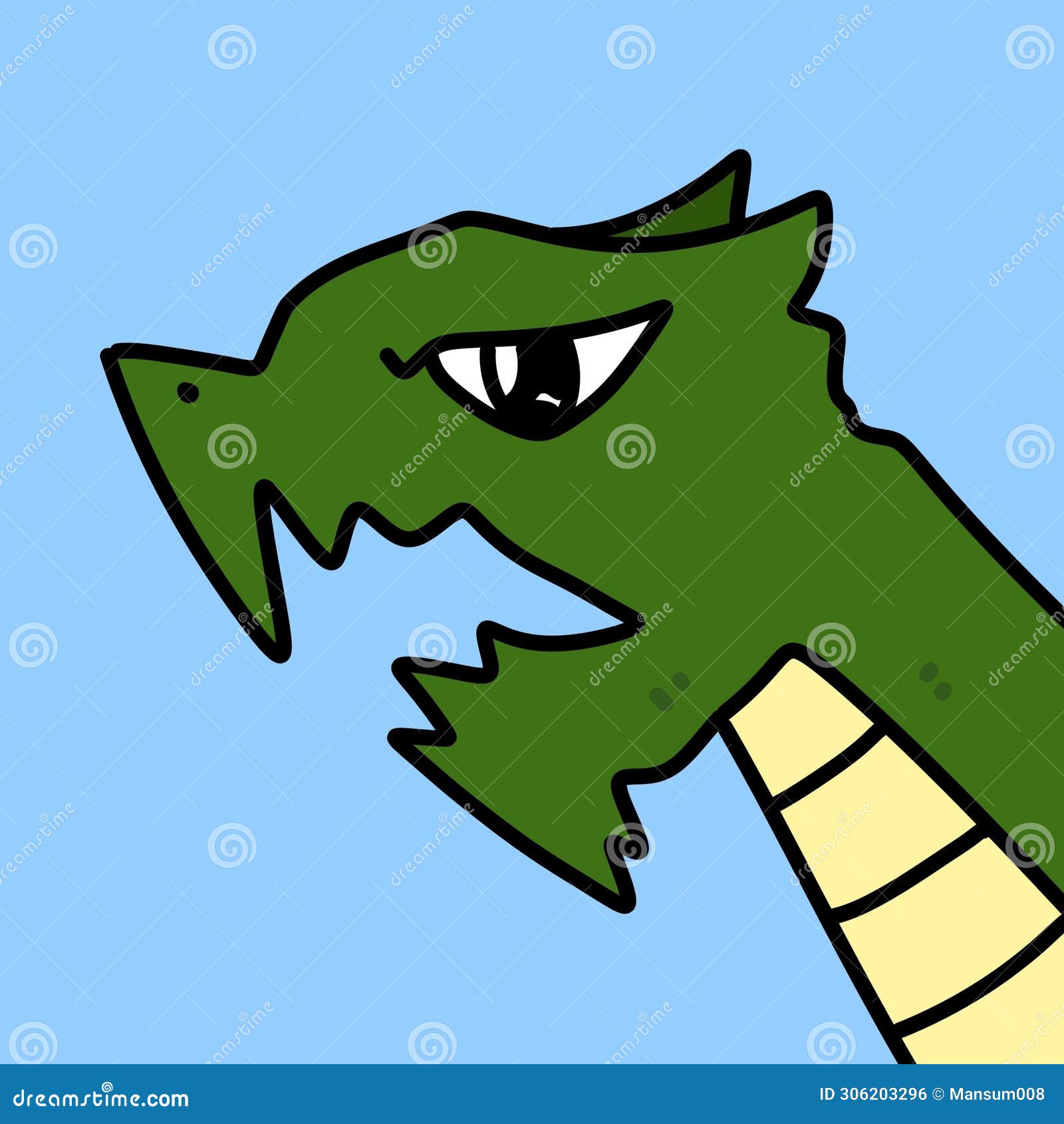 A Cartoon Dragon Head with a Big Smile Stock Illustration ...