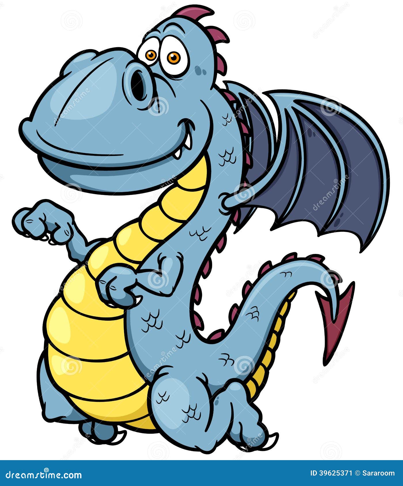 Cartoon dragon stock vector. Illustration of startled - 39625371