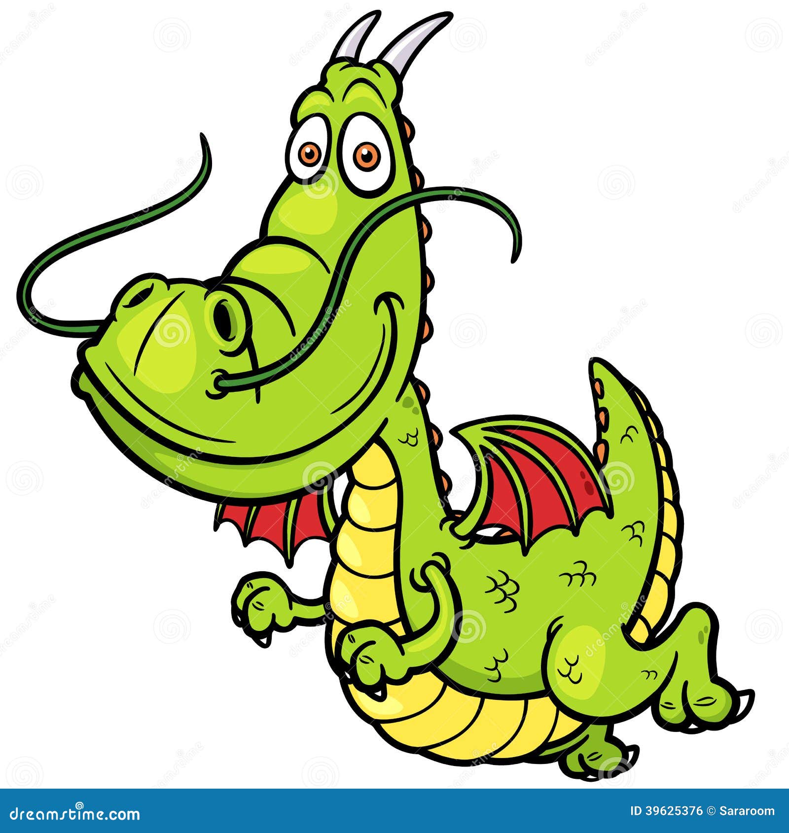 Cartoon dragon stock vector. Illustration of scared, cartoon - 39625376