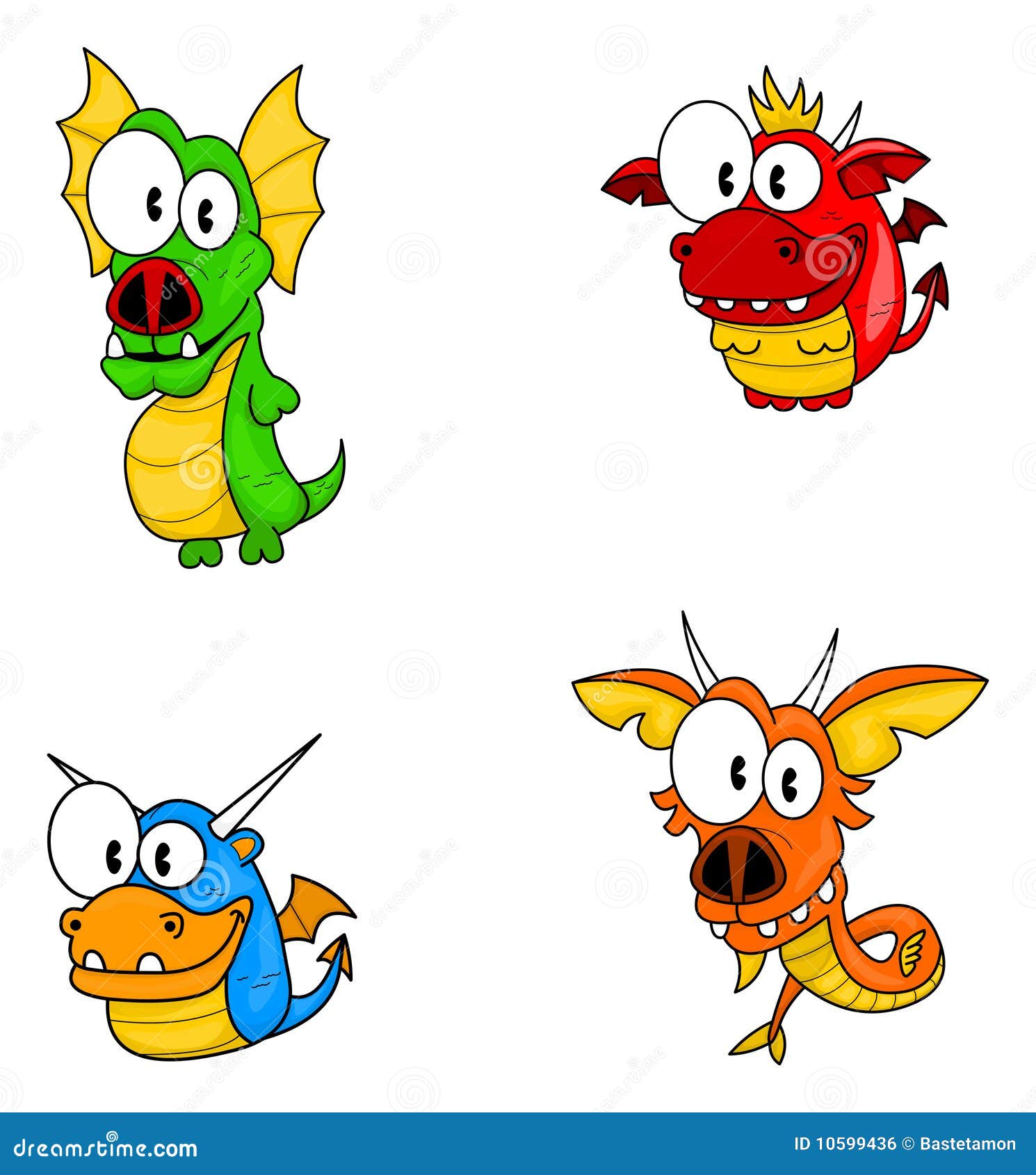 Cartoon dragons stock vector. Illustration of beast, comic - 10599436