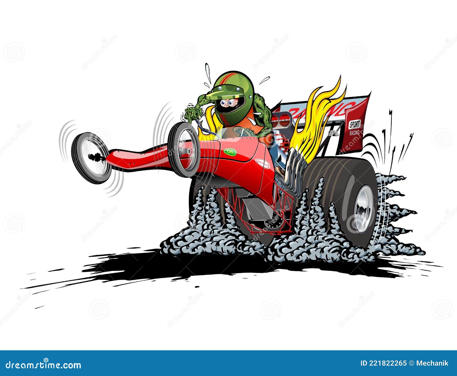Cartoon dragster stock vector. Illustration of drag - 221822265
