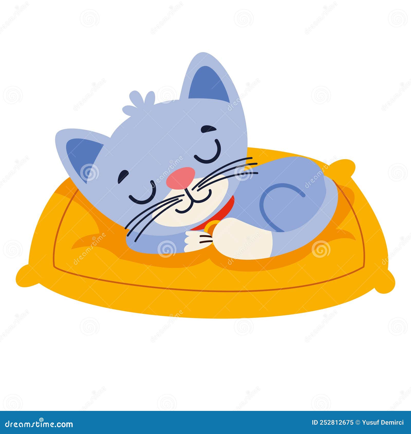 Cartoon Drawing of a Cat Sleeping Stock Illustration - Illustration of ...