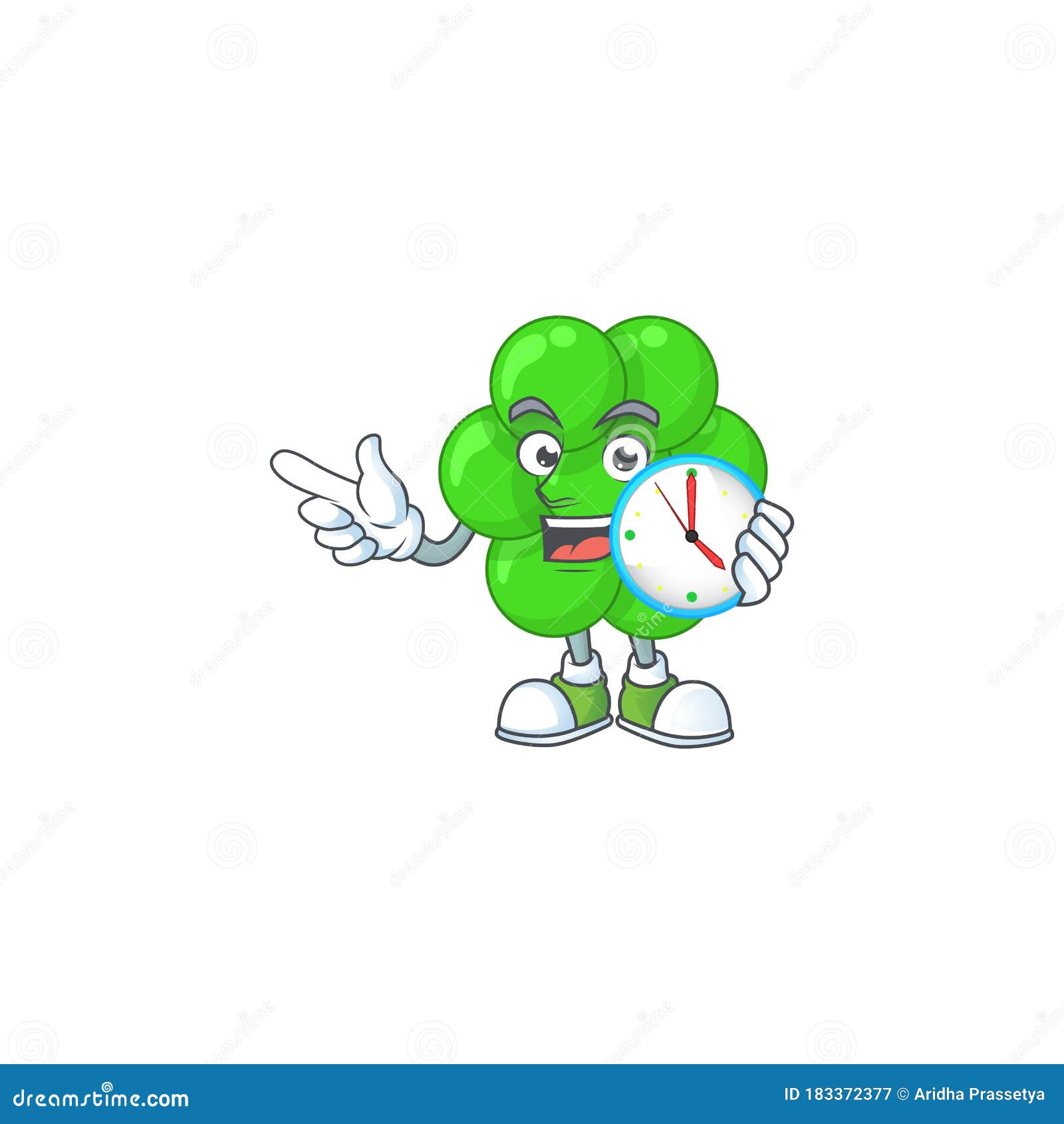 Cartoon Drawing Concept of Staphylococcus Aureus with a Circle Clock ...