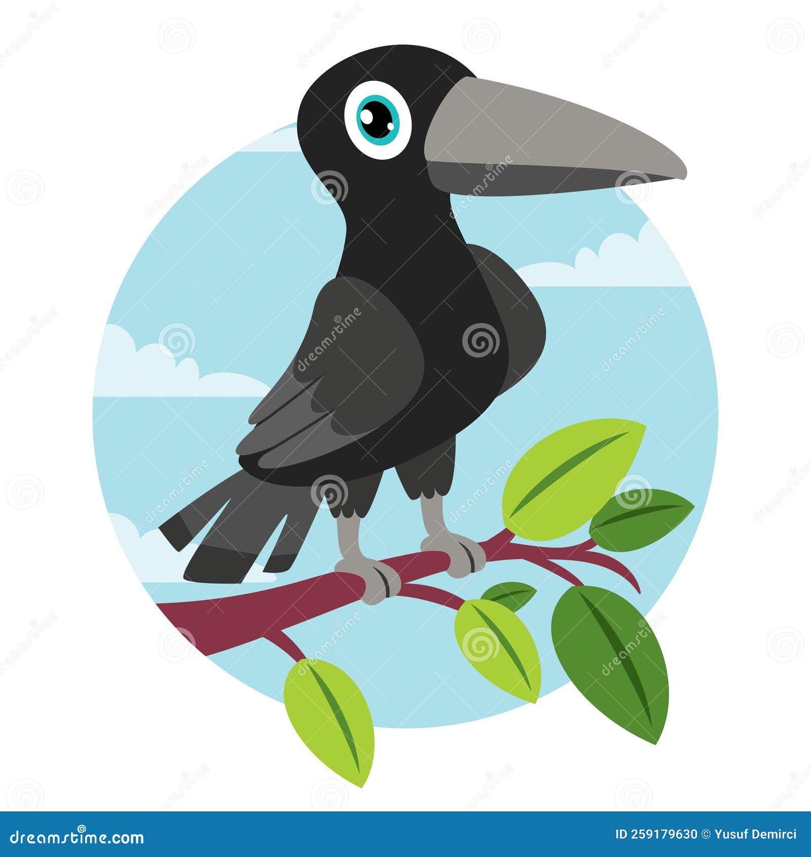 Cartoon Drawing of a Crow stock illustration. Illustration of raven ...