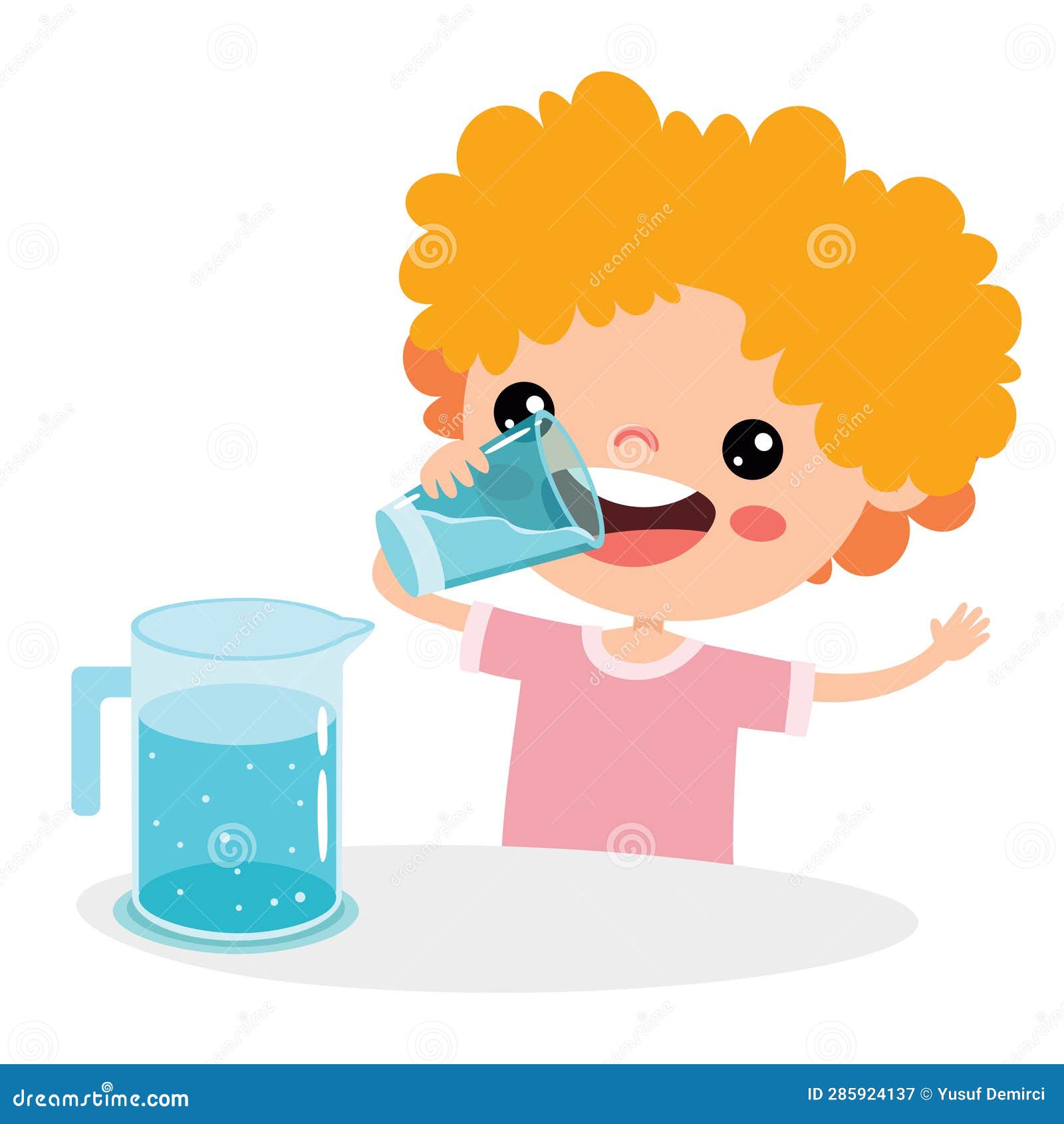 Cartoon Drawing of Drinking Water Stock Vector - Illustration of glass ...