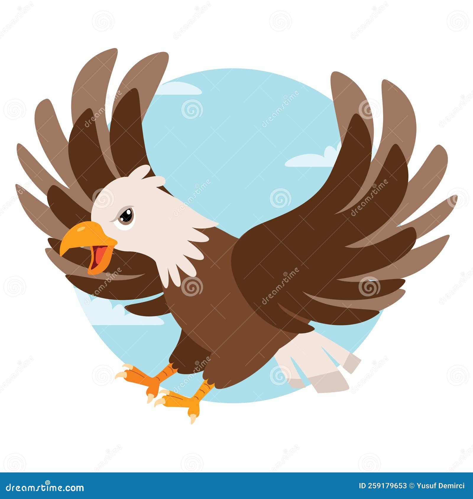 Cartoon Drawing of an Eagle Stock Illustration - Illustration of flying ...