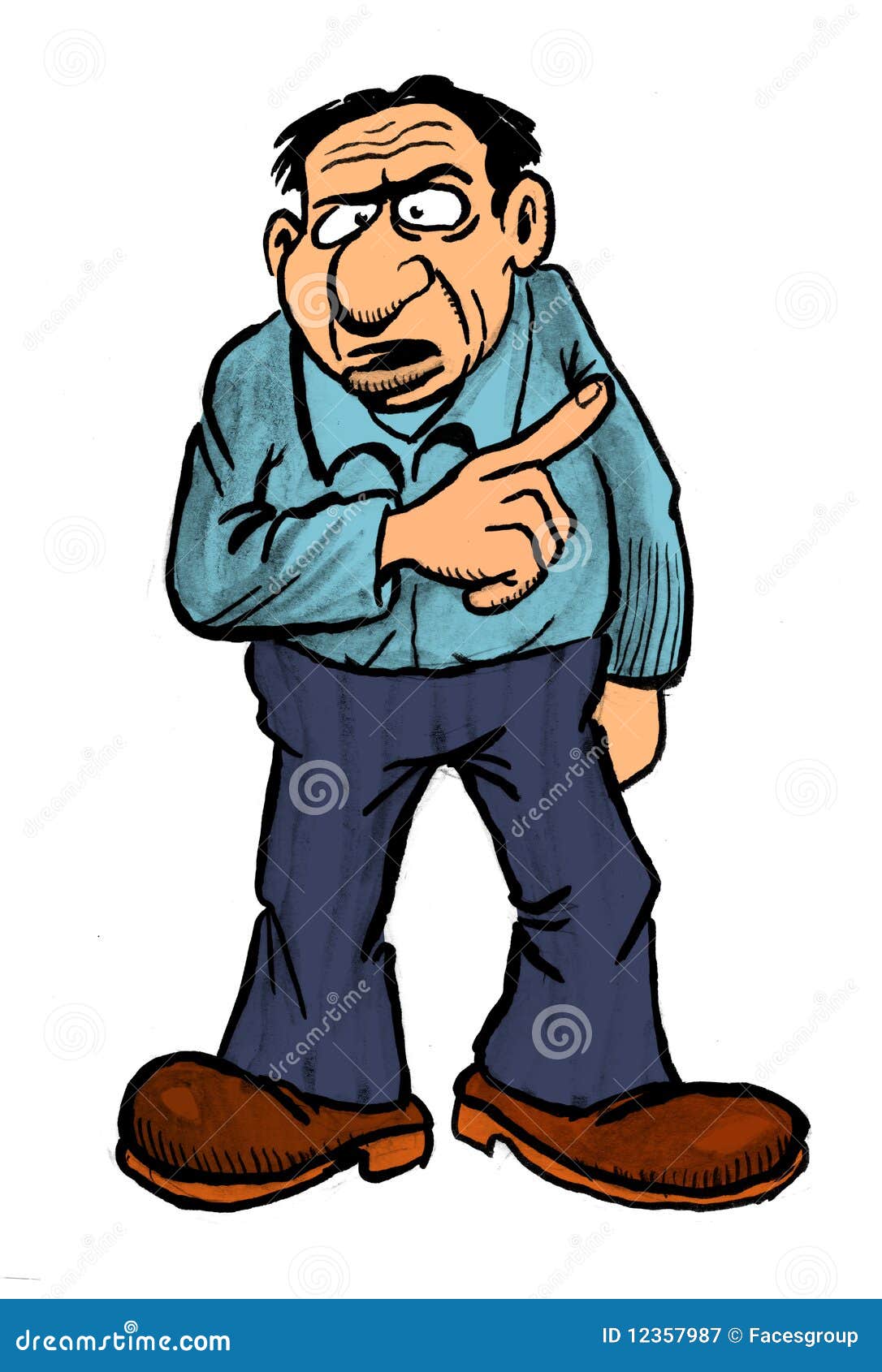 Cartoon Drawing Father or Boss Stock Illustration - Illustration of ...