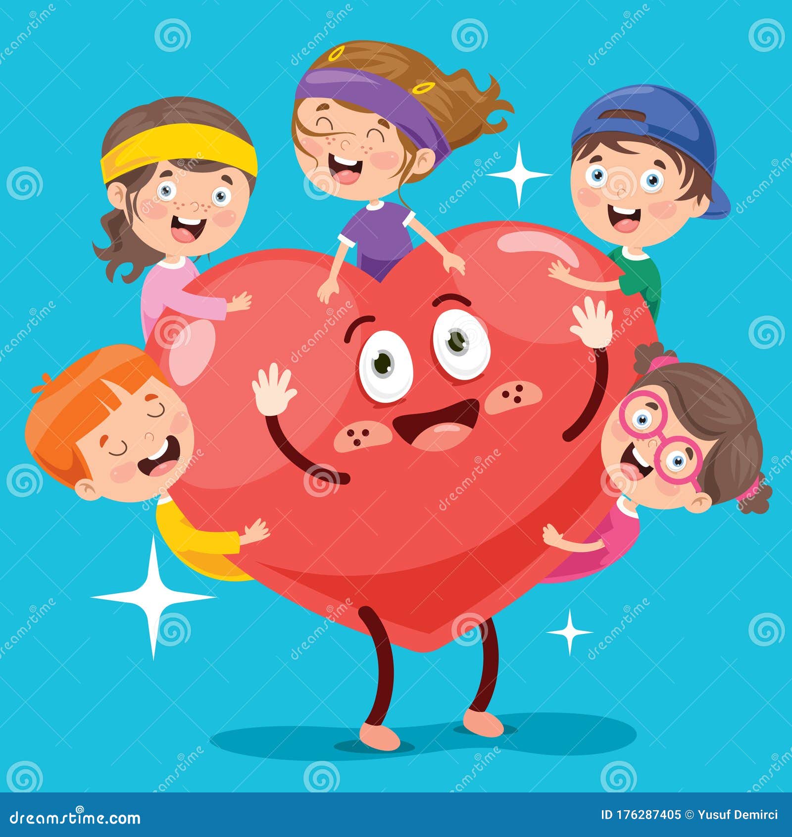 Cartoon Drawing of Human Heart Stock Vector - Illustration of internal ...