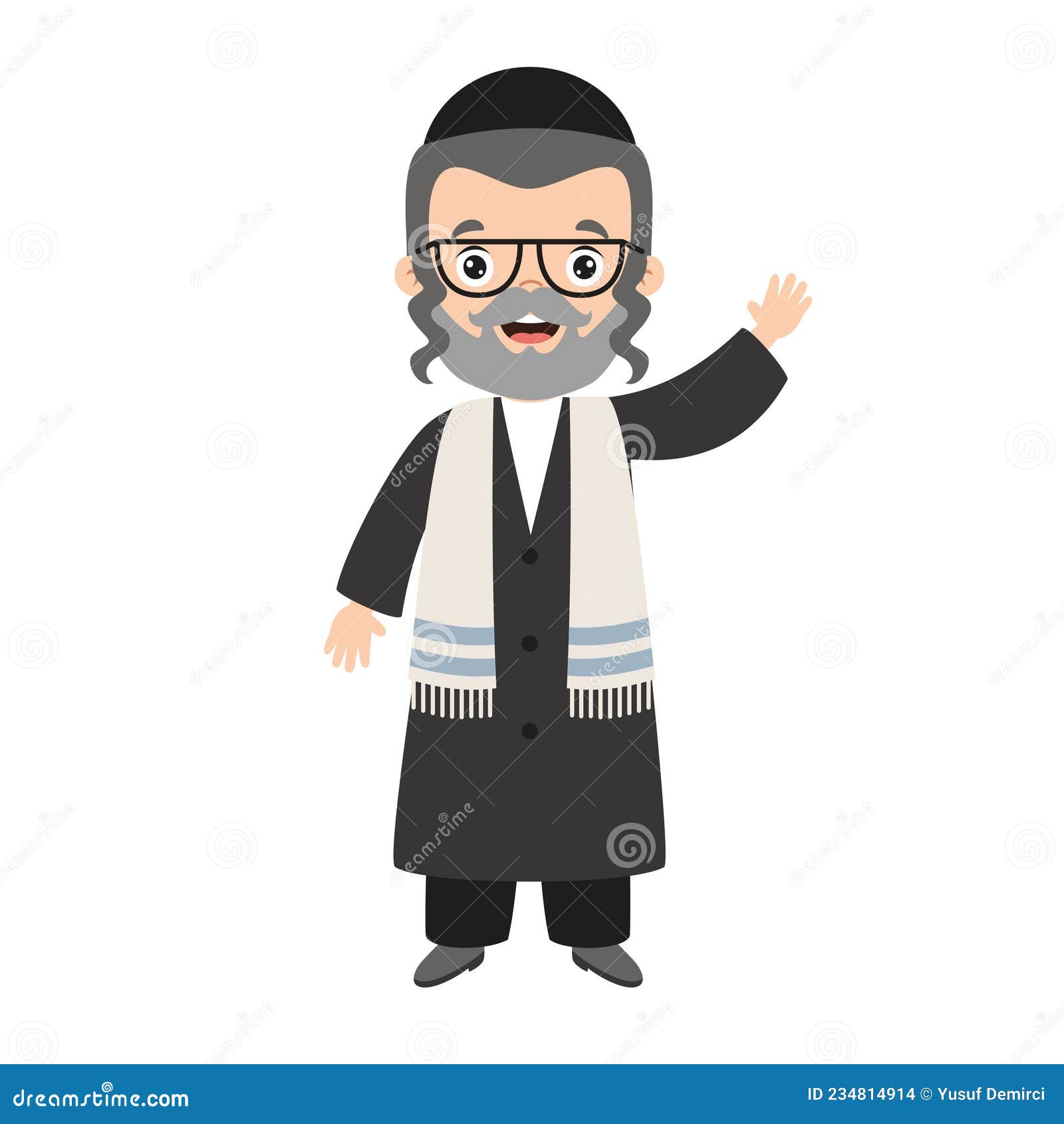 Cartoon Drawing of a Jewish Man Stock Vector - Illustration of menorah ...