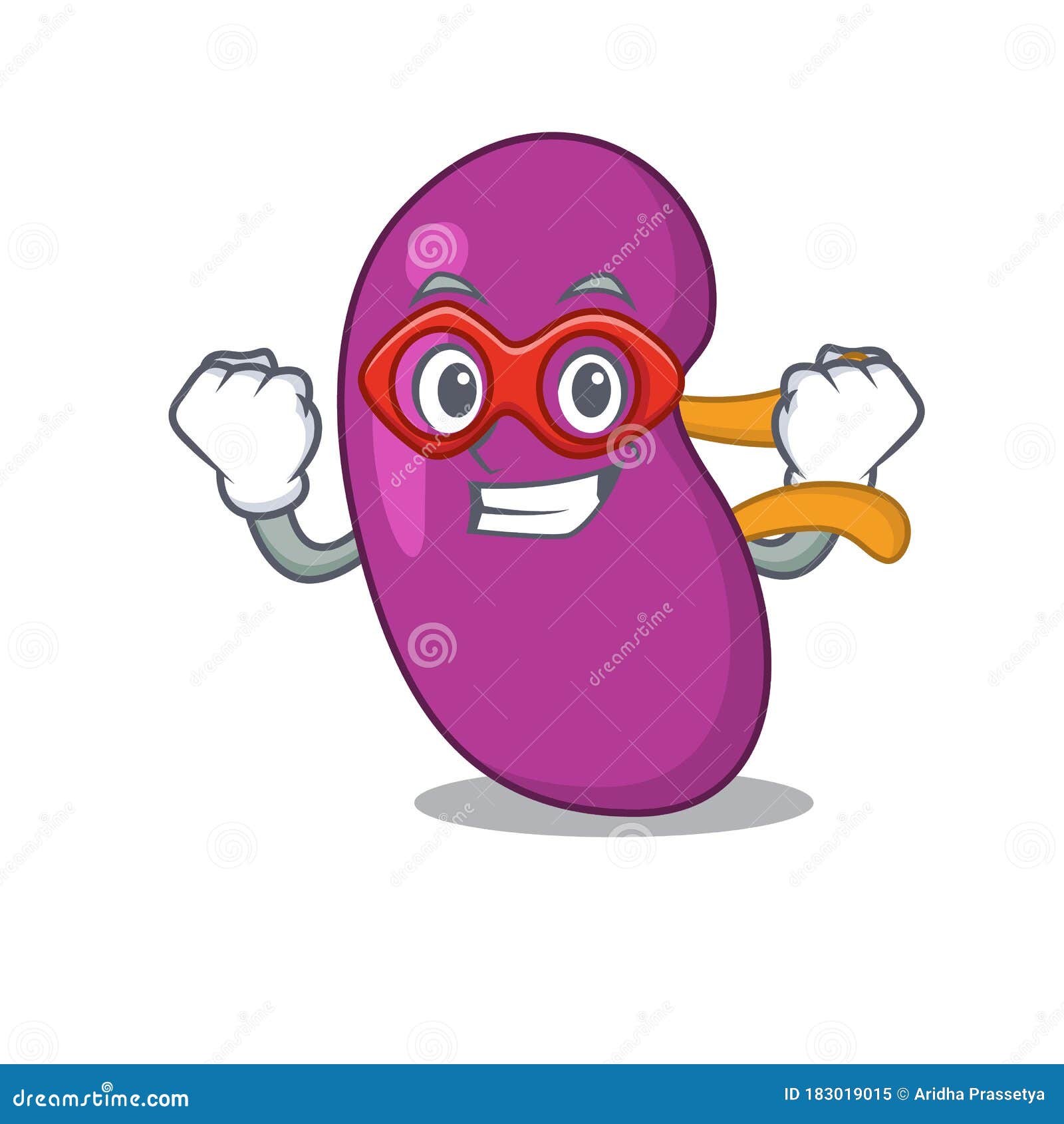 A Cartoon Drawing of Kidney in a Super Hero Character Stock Vector ...