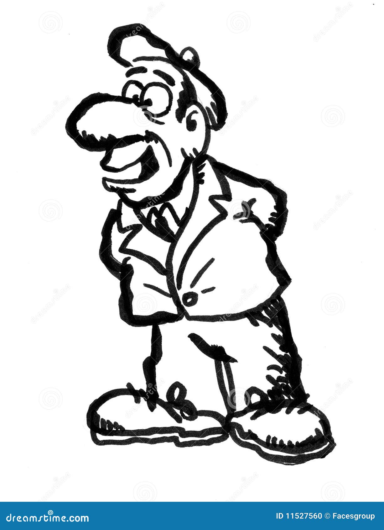 Cartoon drawing of a man stock illustration. Illustration of drawing ...
