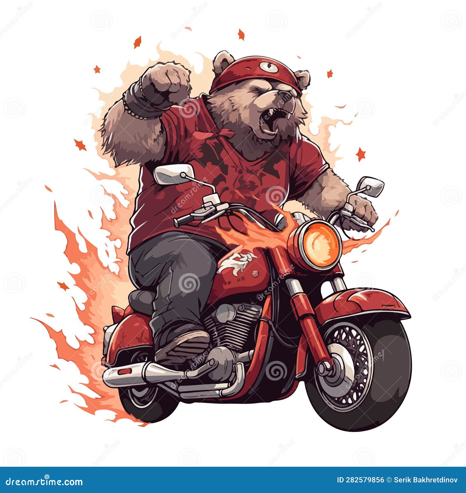 Menacing Cartoon Mustached Man With A Cigarette In His Mouth Vector ...