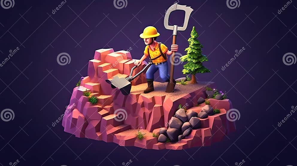 Cartoon Drawing of a Miner stock photo. Image of exploitation - 296010294