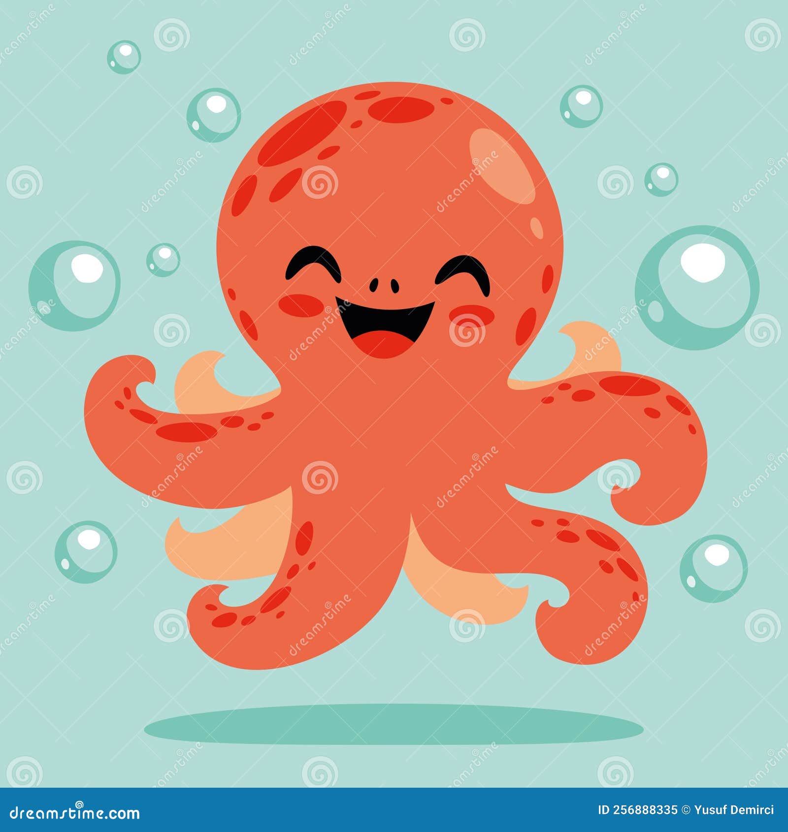 Cartoon Drawing of an Octopus Stock Illustration - Illustration of ...