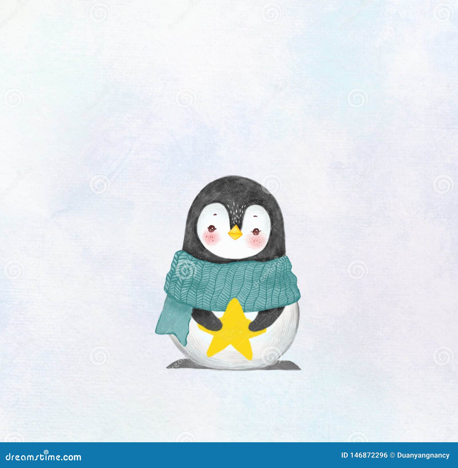Hand-painted Penguin Illustrations Stock Illustration - Illustration of ...