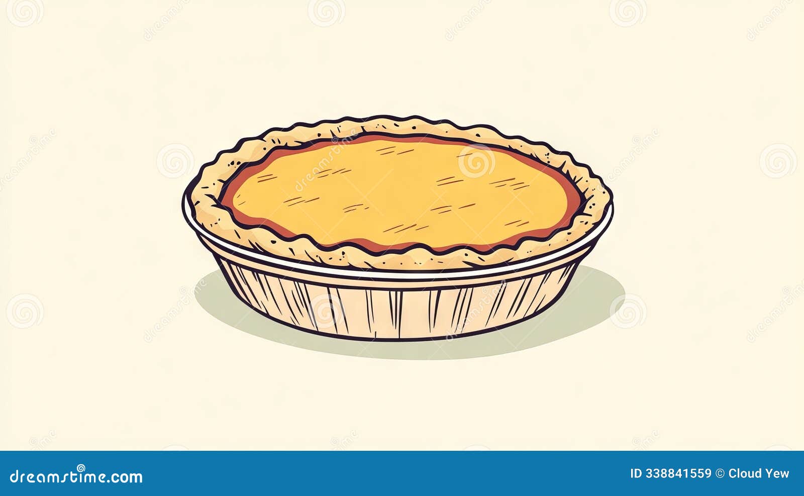A Cartoon Drawing of a Pie with a Crust Stock Illustration ...