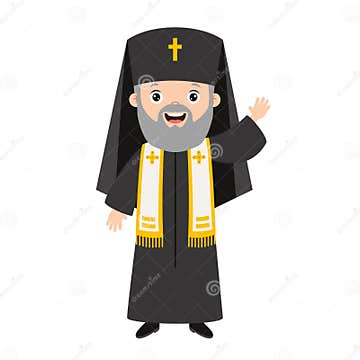 Cartoon Drawing of a Priest Stock Vector - Illustration of isolated ...