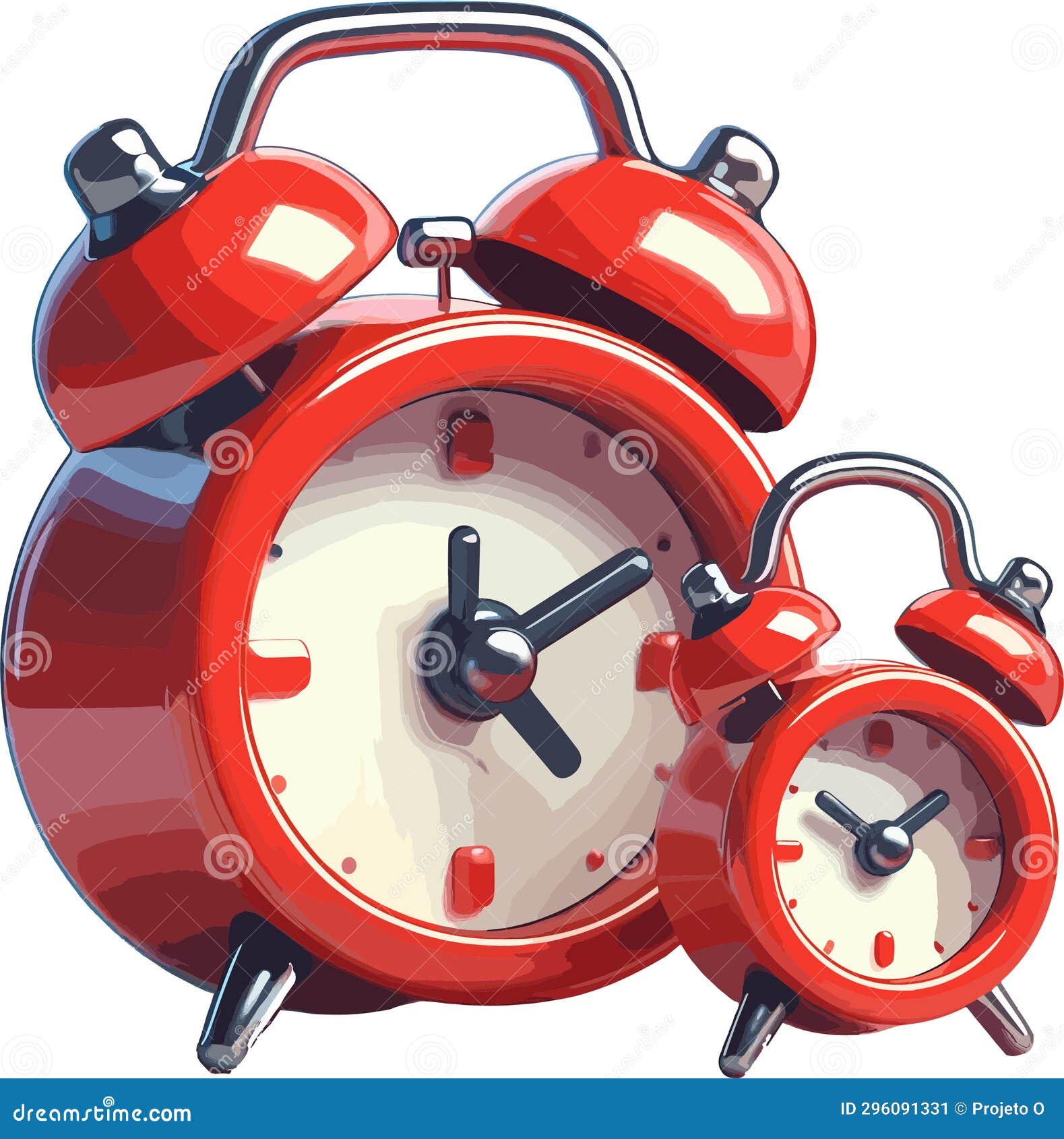Cartoon Drawing of a Red Alarm Clock. Stock Illustration - Illustration ...