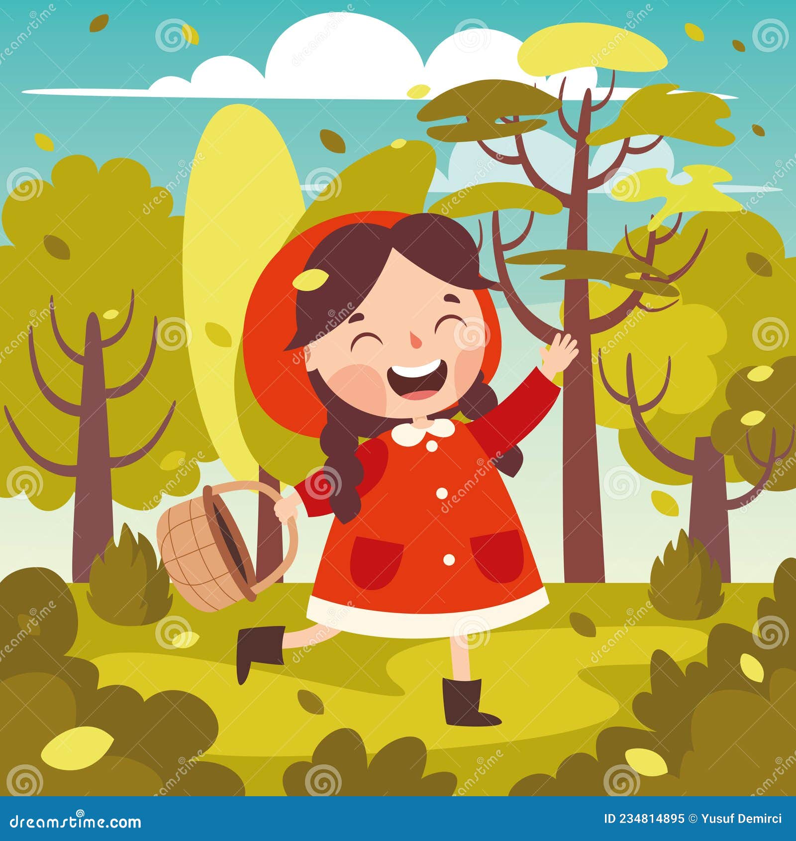 Cartoon Drawing of Red Riding Hood Stock Vector - Illustration of ...