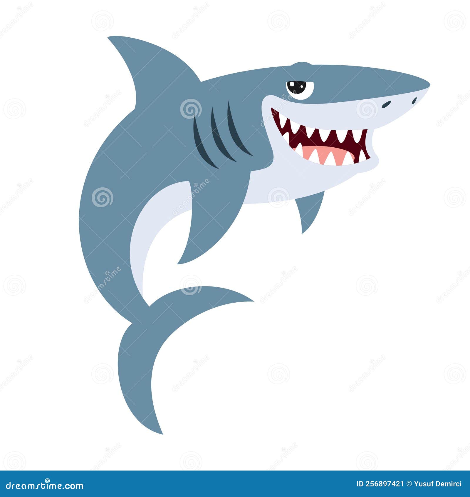 Cartoon Drawing of a Shark stock illustration. Illustration of animal ...