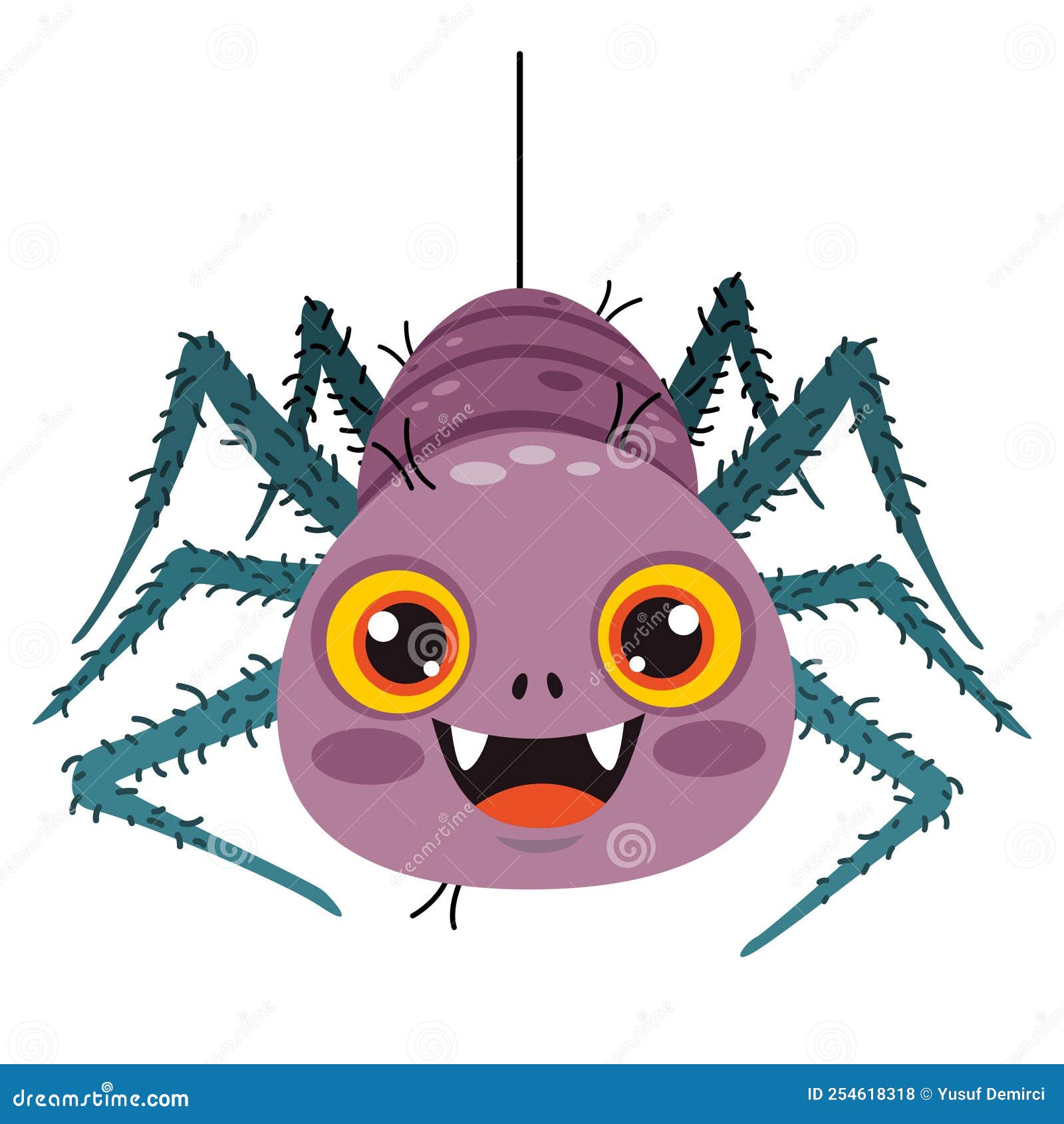 Cartoon Drawing of a Spider Stock Vector - Illustration of cobweb ...