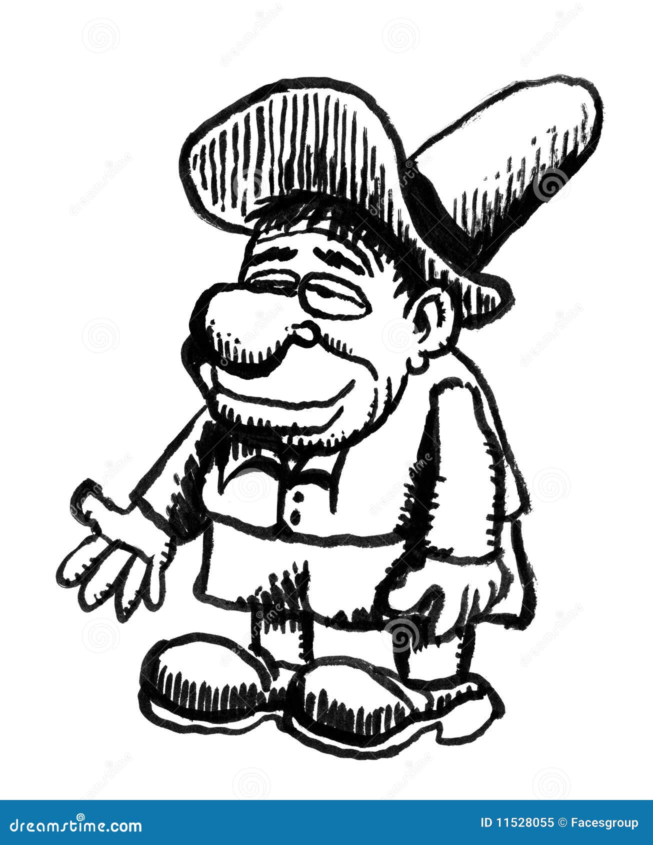 Stupid Male Character Sawing Off The Tree Branch He Is Sitting On. Man ...