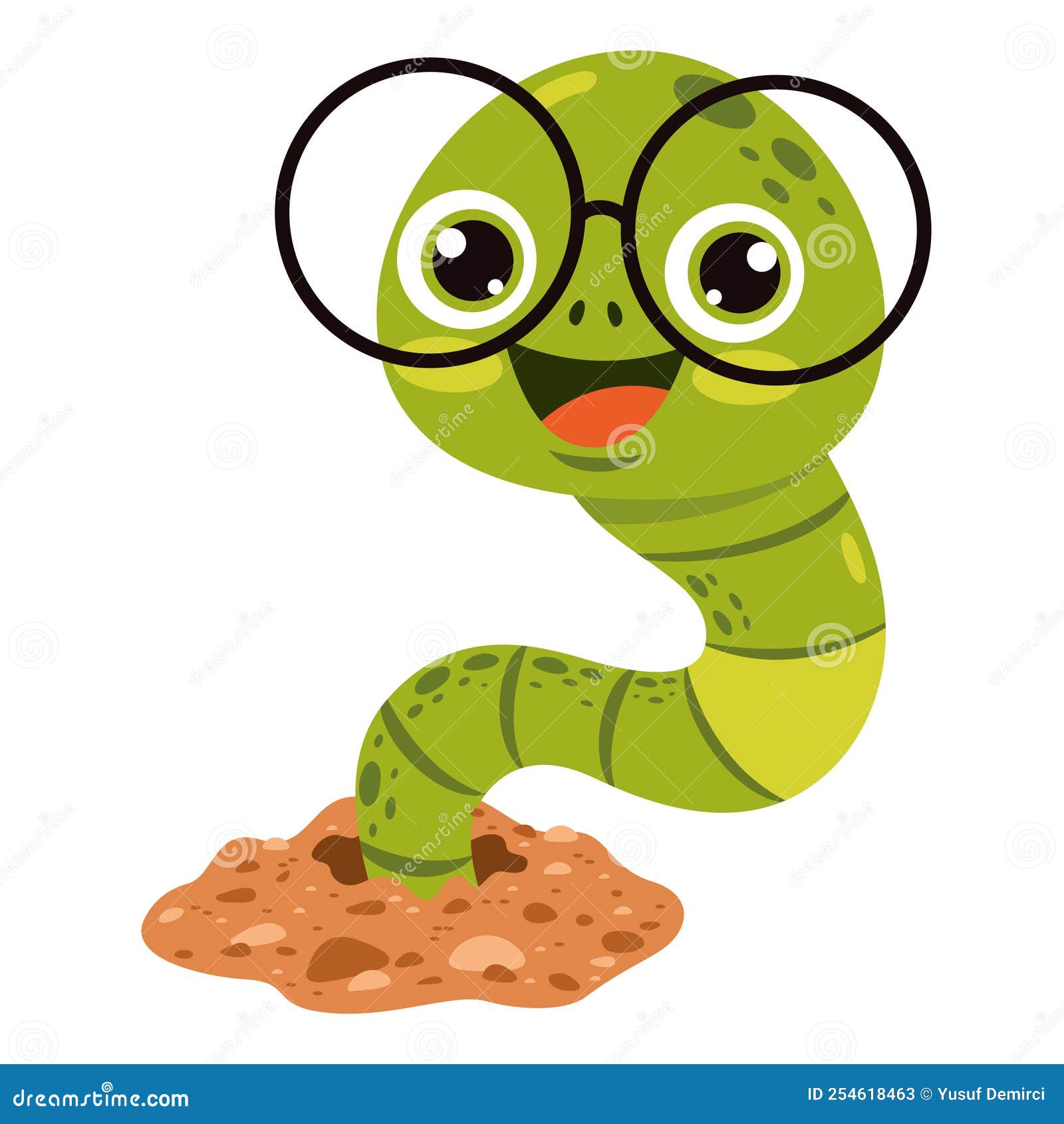 Cartoon Drawing of a Worm stock vector. Illustration of cartoon - 254618463