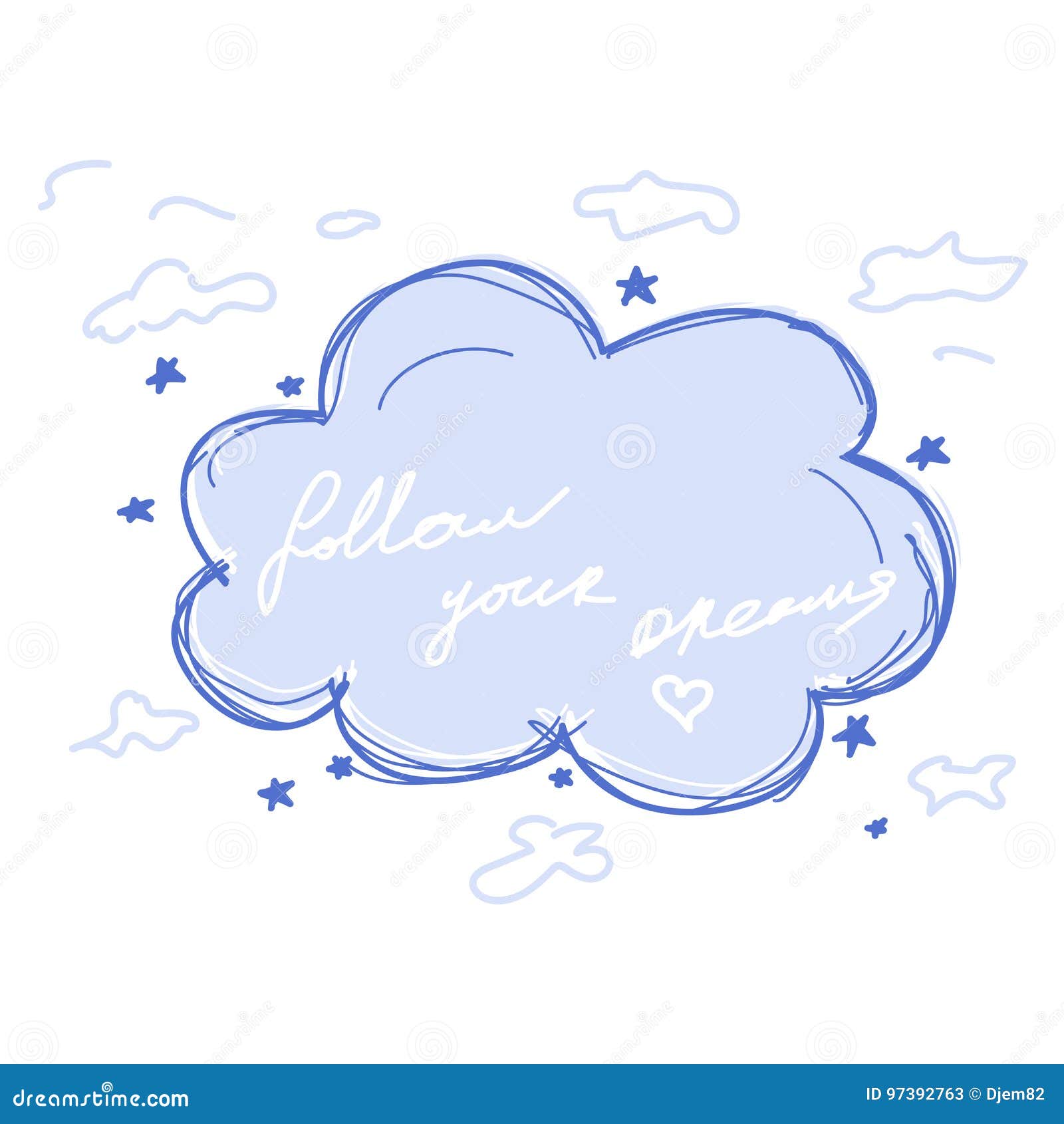 Cartoon dream cloud stock vector. Illustration of cartoon - 97392763