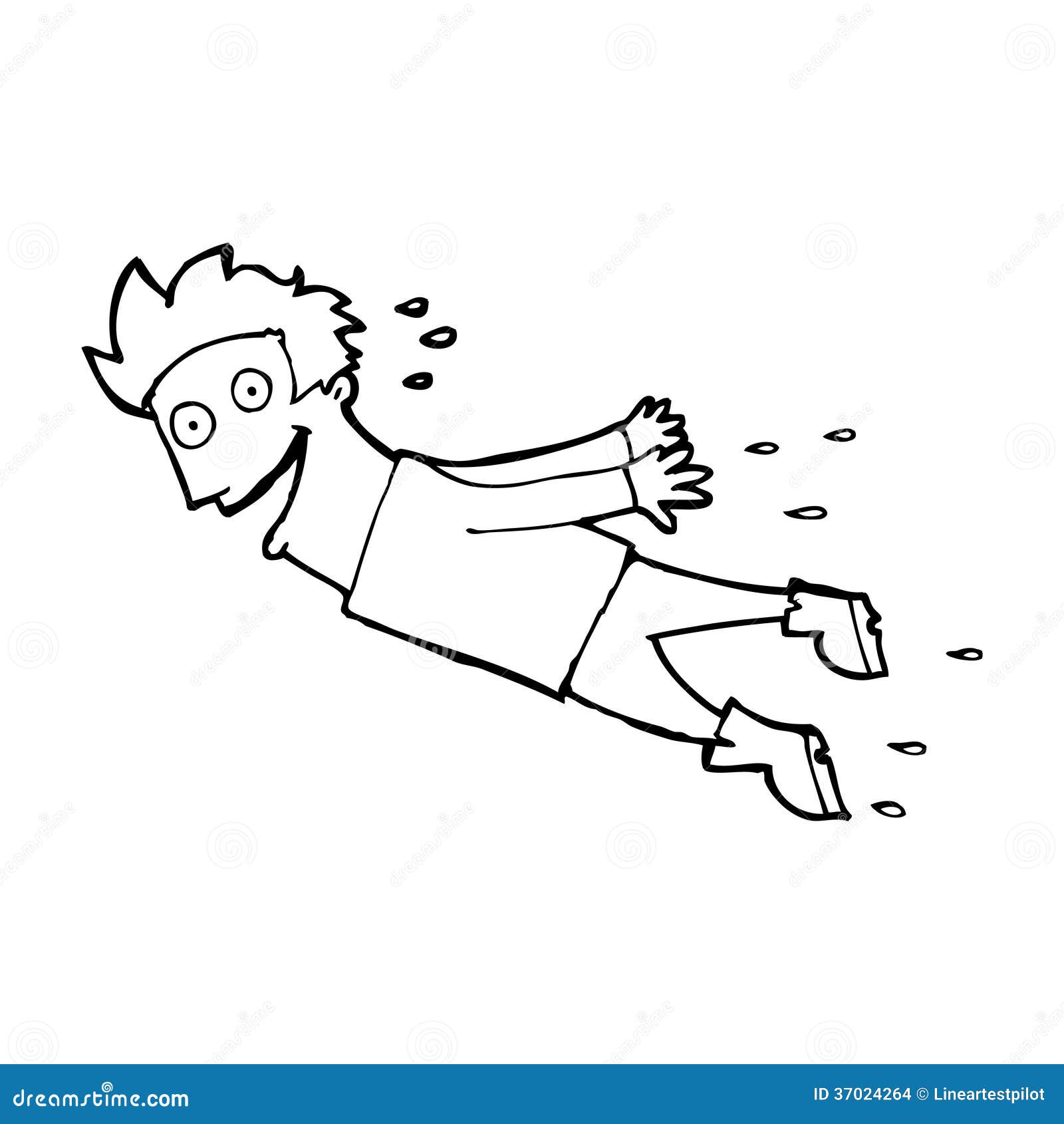 Cartoon Drenched Man Flying Stock Illustration - Illustration of water ...