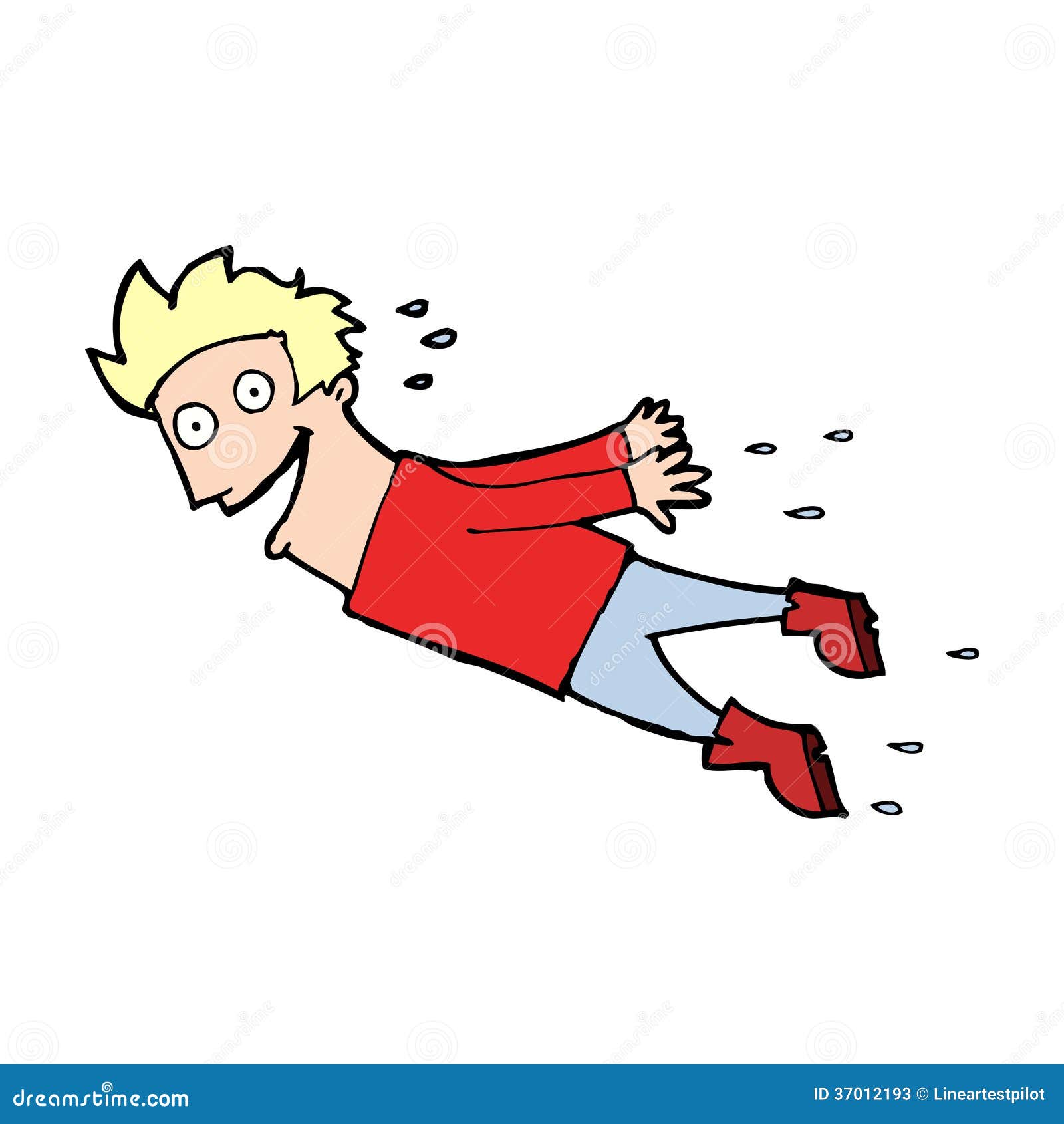 Cartoon Drenched Man Flying Stock Vector - Illustration of cheerful ...
