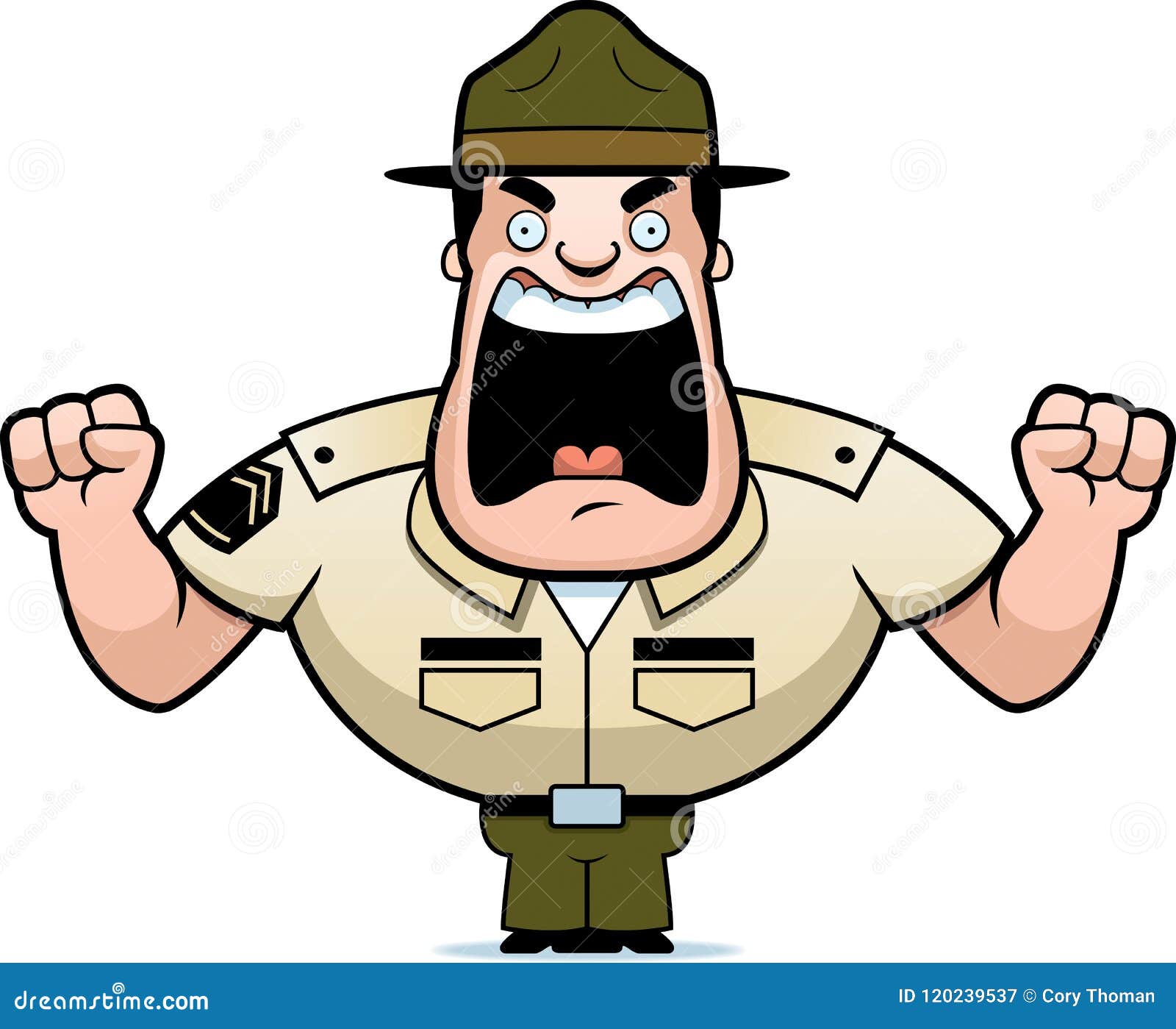 Cartoon Drill Sergeant Angry Stock Vector - Illustration of camp, army ...