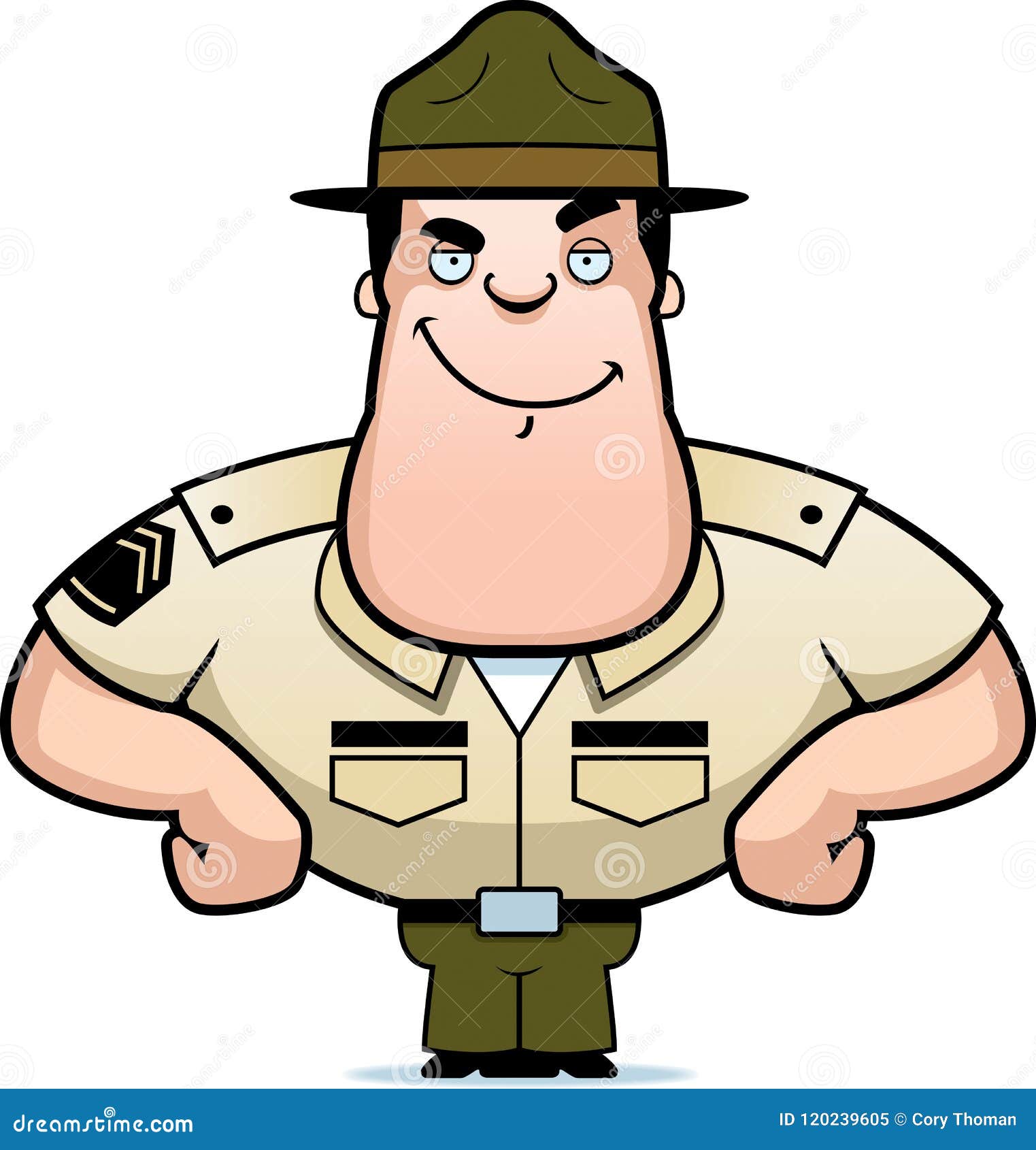 Cartoon Drill Sergeant Confident Stock Vector - Illustration of basic ...