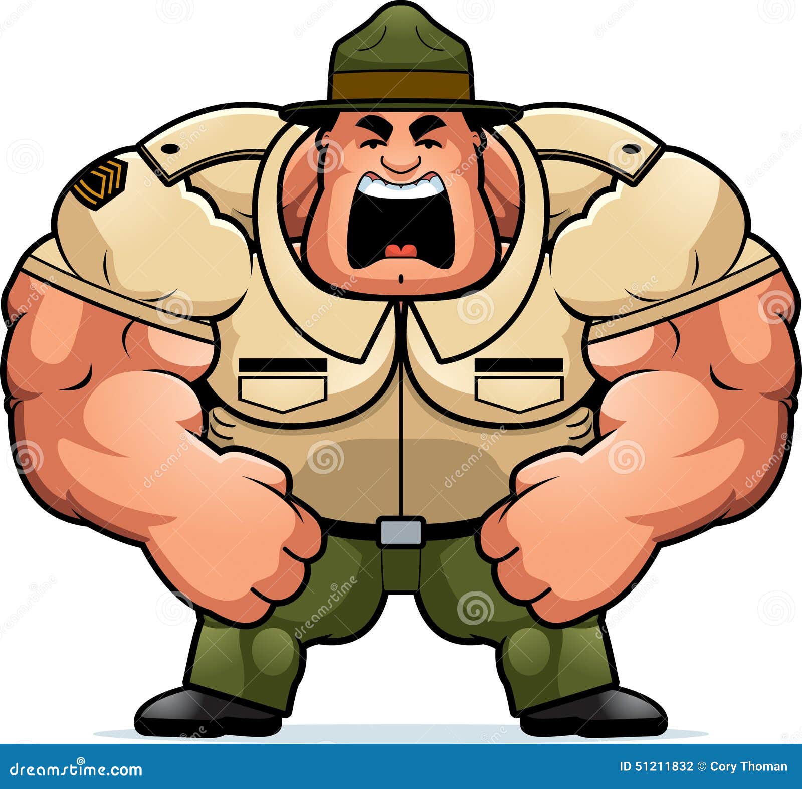Cartoon Drill Sergeant Yelling Stock Vector - Illustration of vector ...