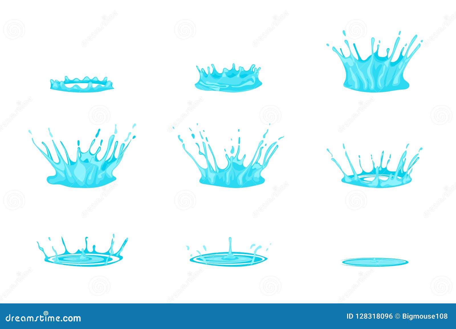 Cartoon Dripping Water Effect Set on a White. Vector Stock Vector ...