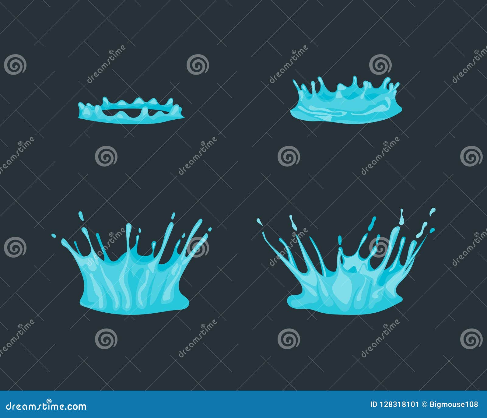 Cartoon Dripping Water Effect Set Various Types . Vector Stock Vector ...