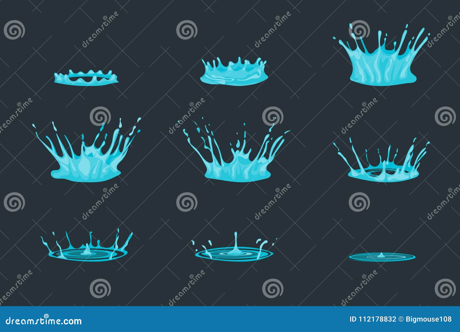 Cartoon Dripping Water Effect Set. Vector Stock Vector - Illustration ...