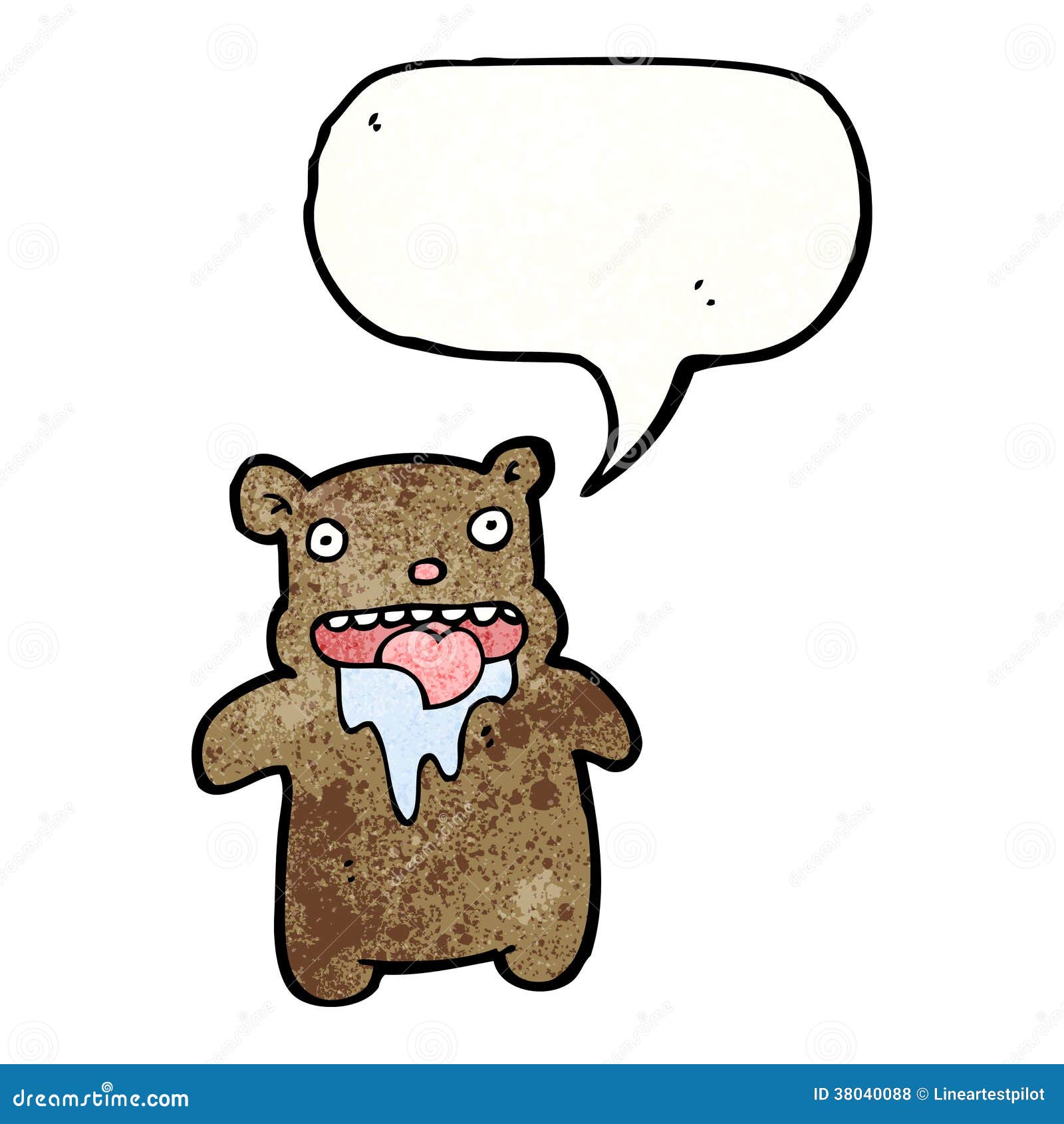 Cartoon drooling bear stock vector. Illustration of cute - 38040088
