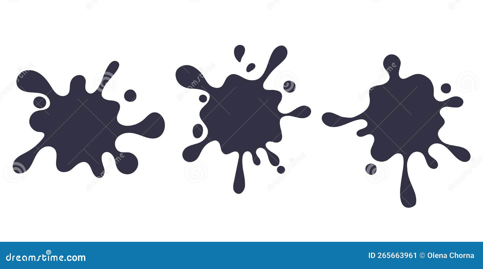 Cartoon Drops, Splashes and Splatters. Set of Stains of Paint and Ink ...