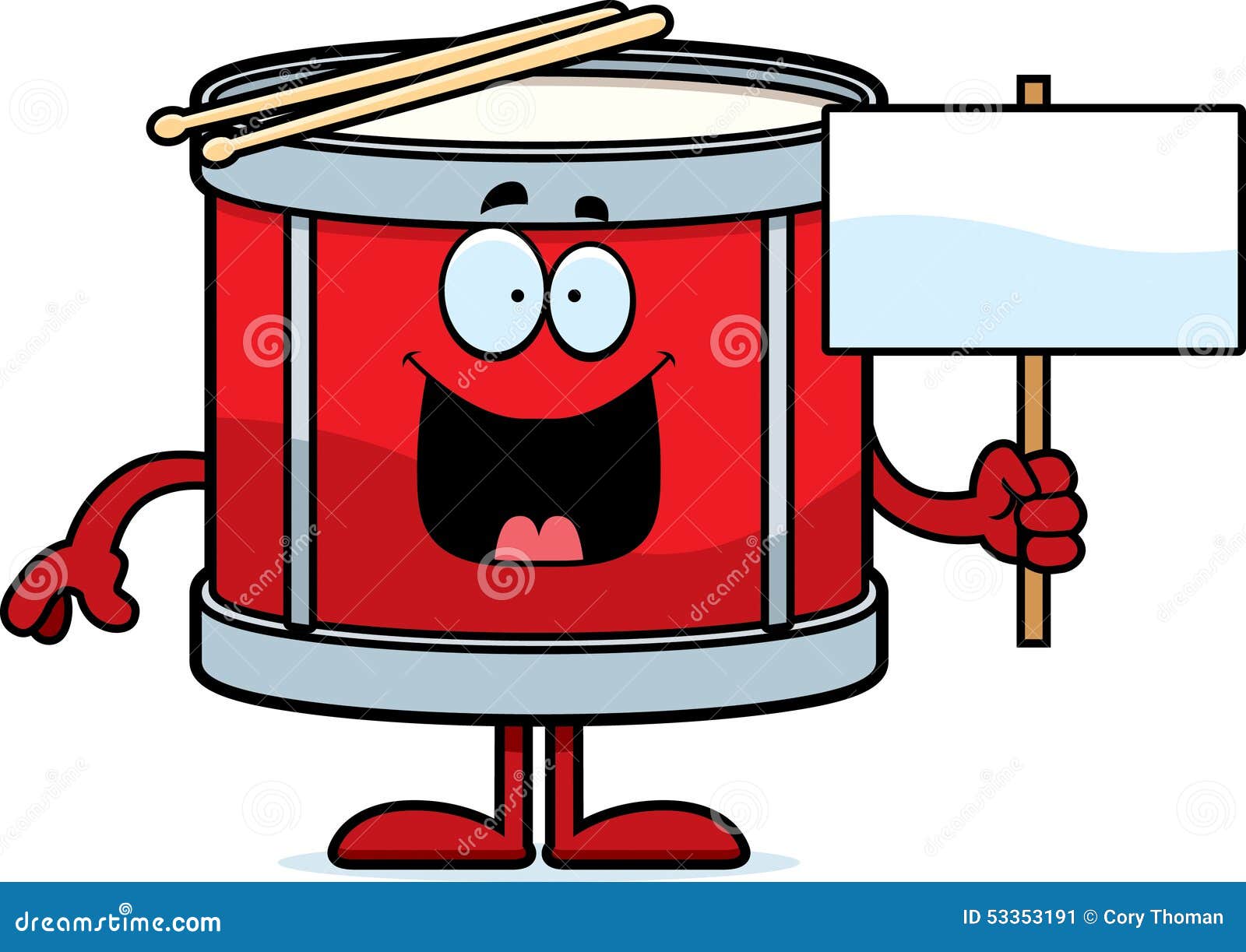 Cartoon Drum Sign stock vector. Illustration of cartoon - 53353191