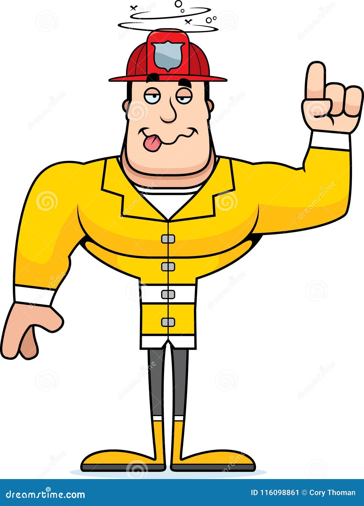 Cartoon Drunk Firefighter stock vector. Illustration of firefighter ...