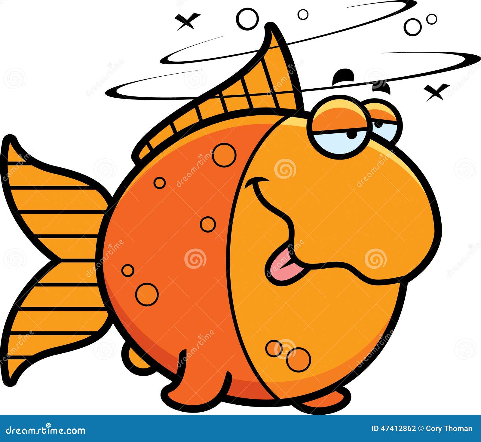 Cartoon Drunk Goldfish stock vector. Illustration of graphic - 47412862