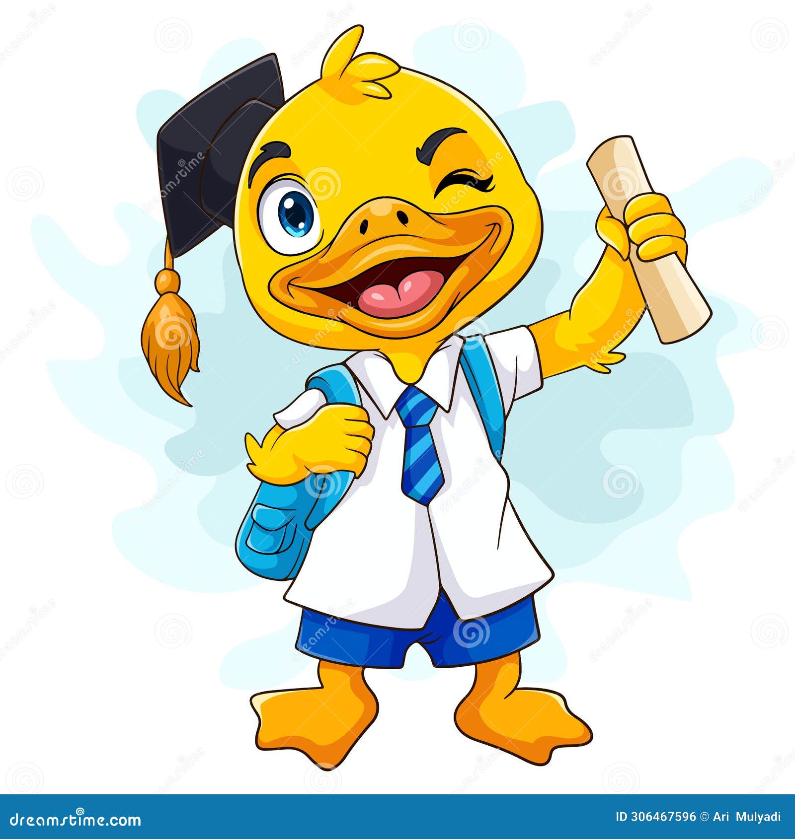 Cartoon Duck Becomes a Scholar Stock Vector - Illustration of ducks ...