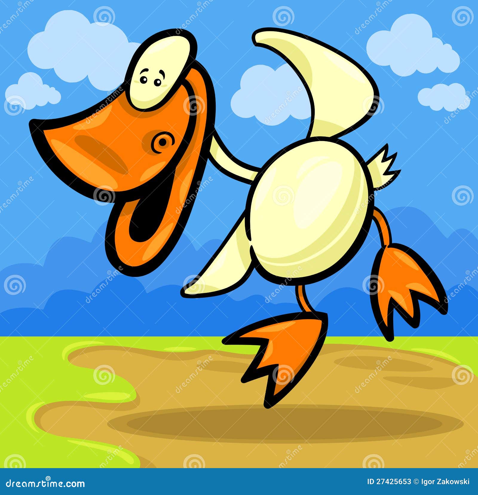 Playful Duck Swimming In Garden Pond With Lily Pads Royalty-Free Stock ...