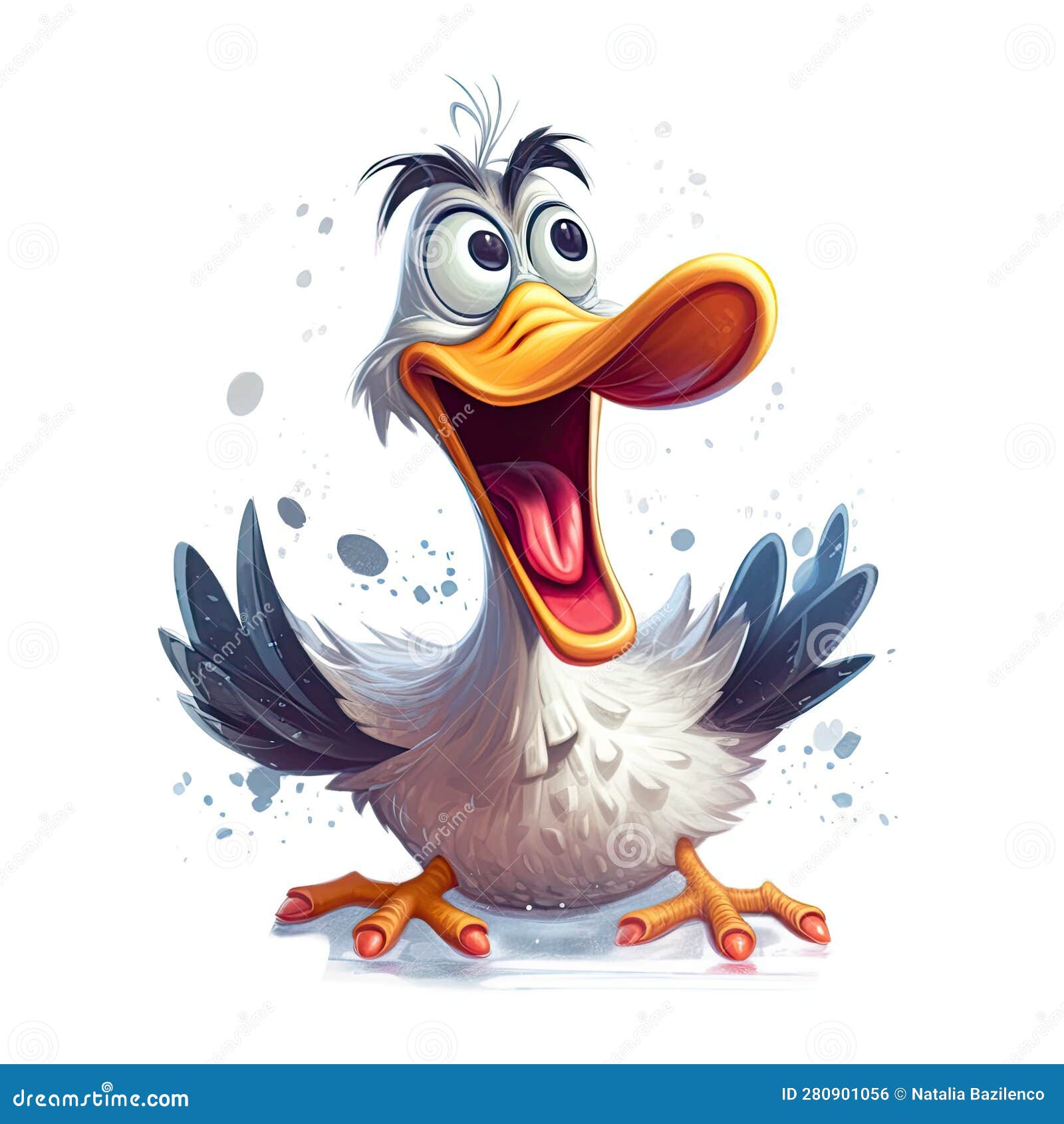 Cartoon Duck. Happy Duck Illustration Stock Illustration - Illustration ...