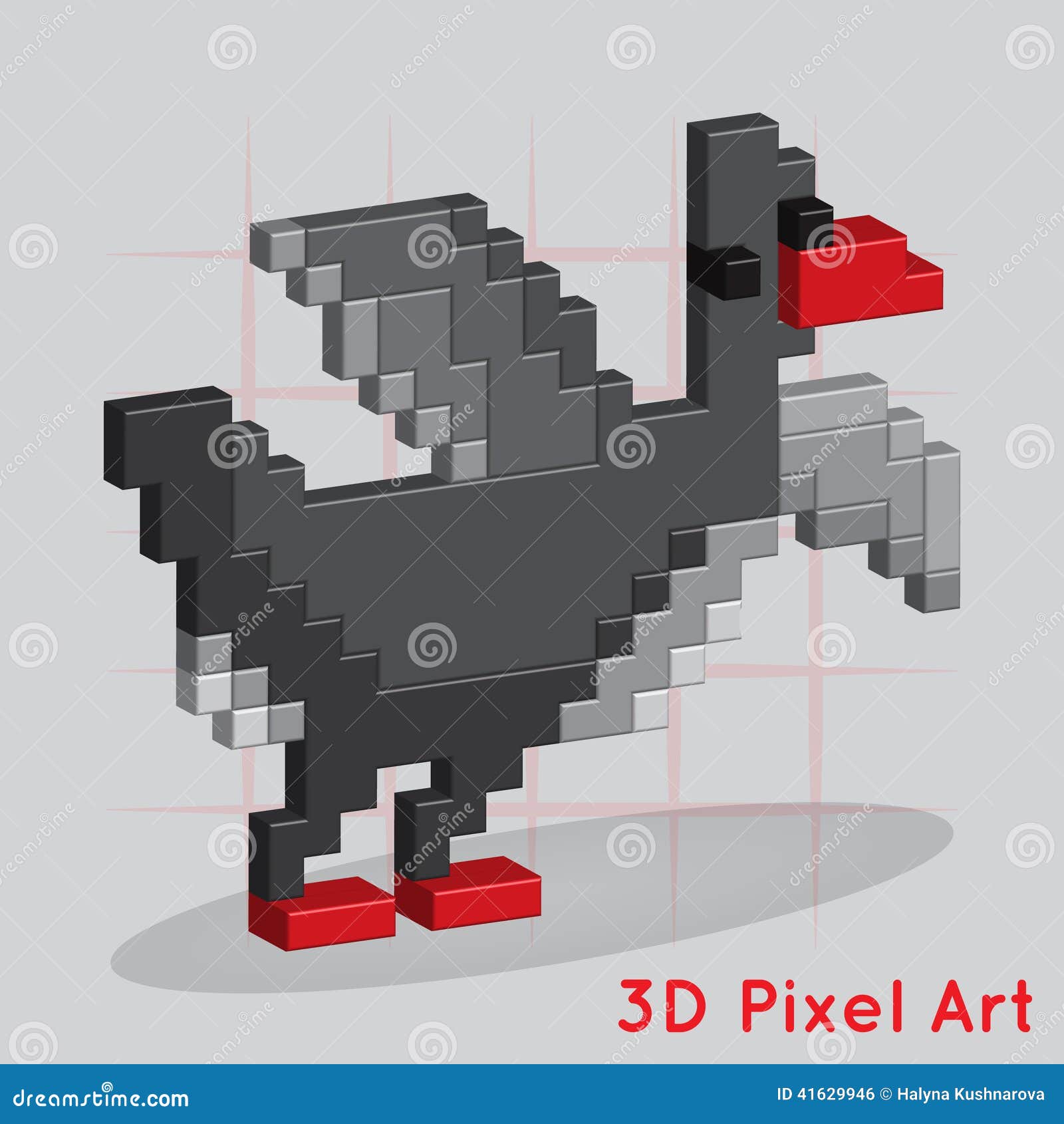 Cartoon Duck. Pixel Art. stock vector. Illustration of texture - 41629946