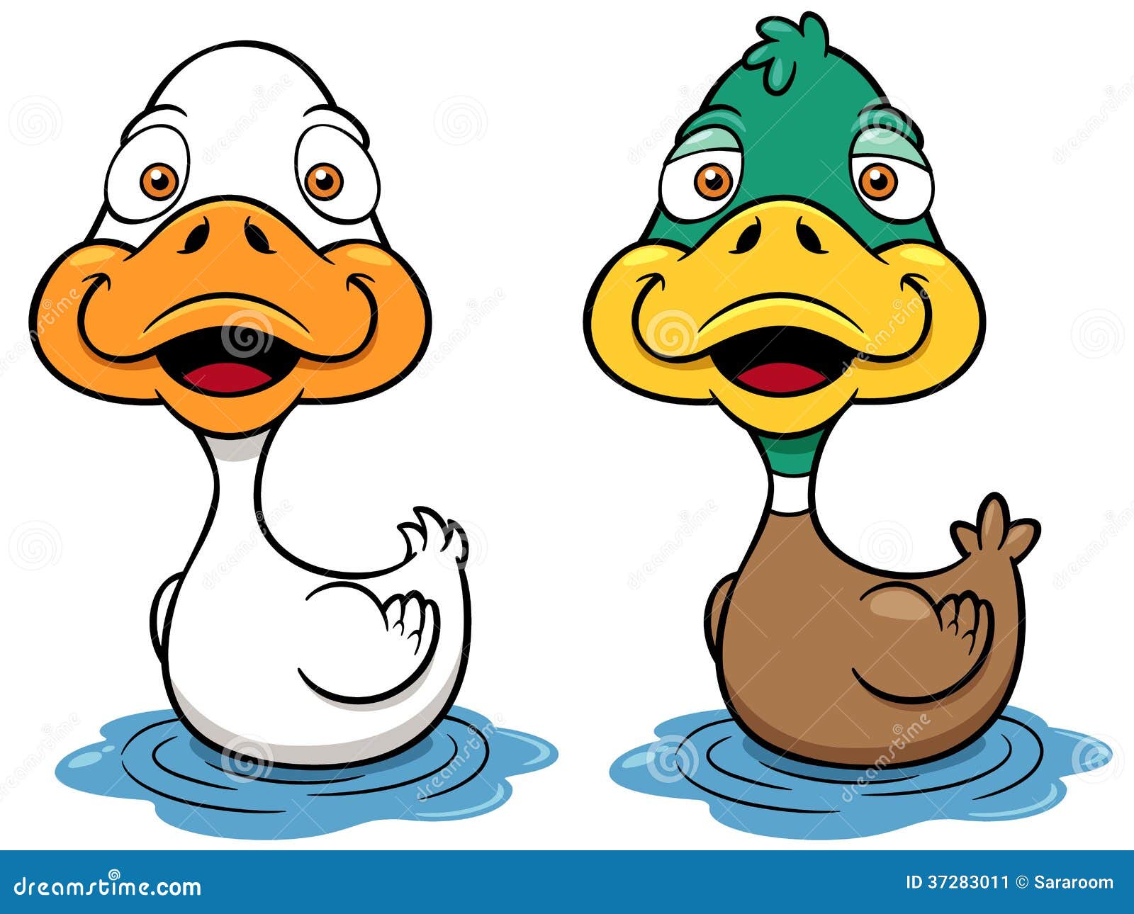 CARTOON DUCK POSTMAN DELIVERING LETTERS Vector Illustration ...