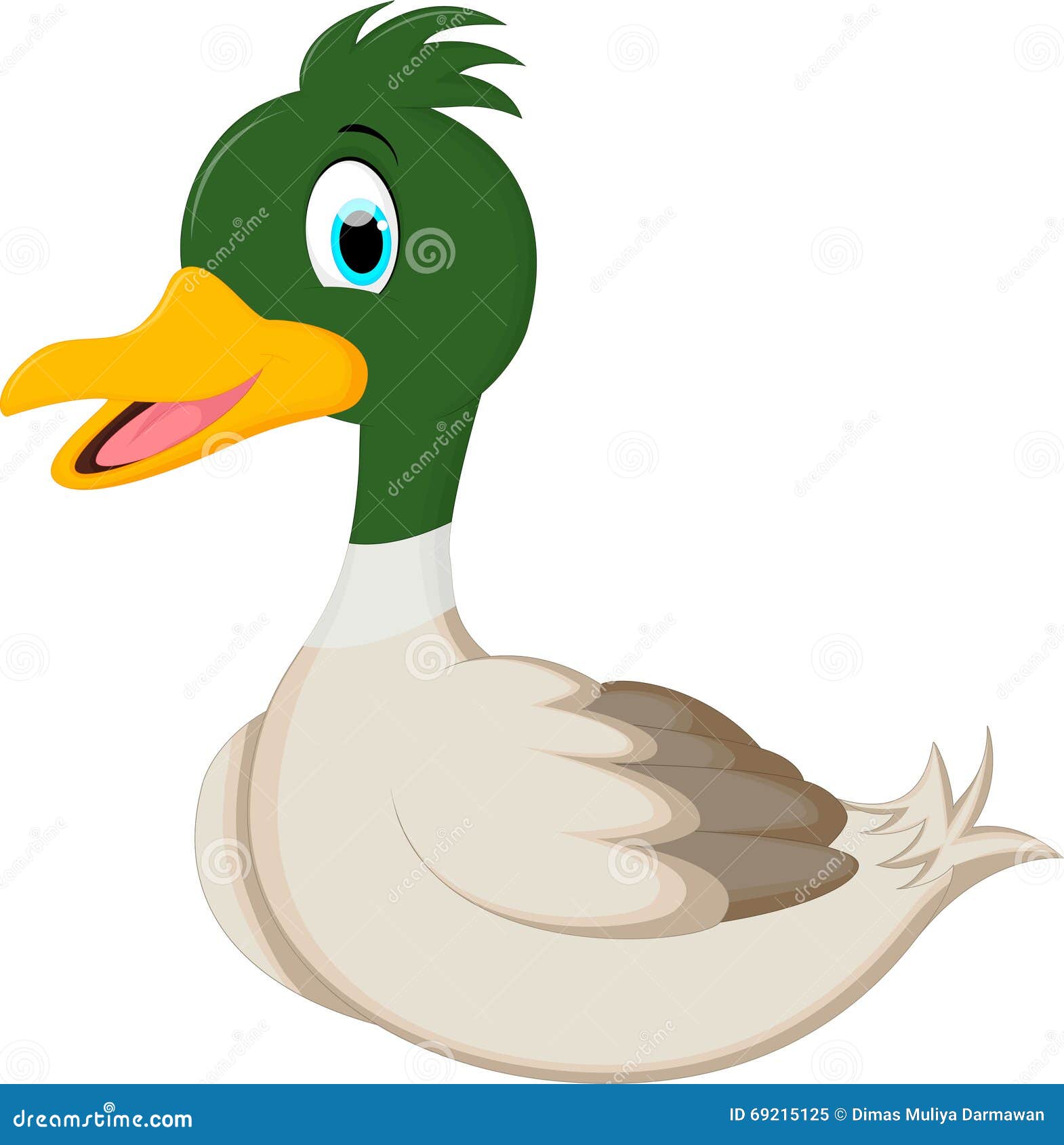 Cartoon Ducks Floats on Water Stock Illustration - Illustration of icon ...