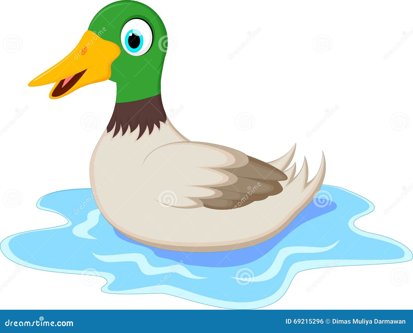 Cartoon ducks on water stock illustration. Illustration of ducky - 69215296