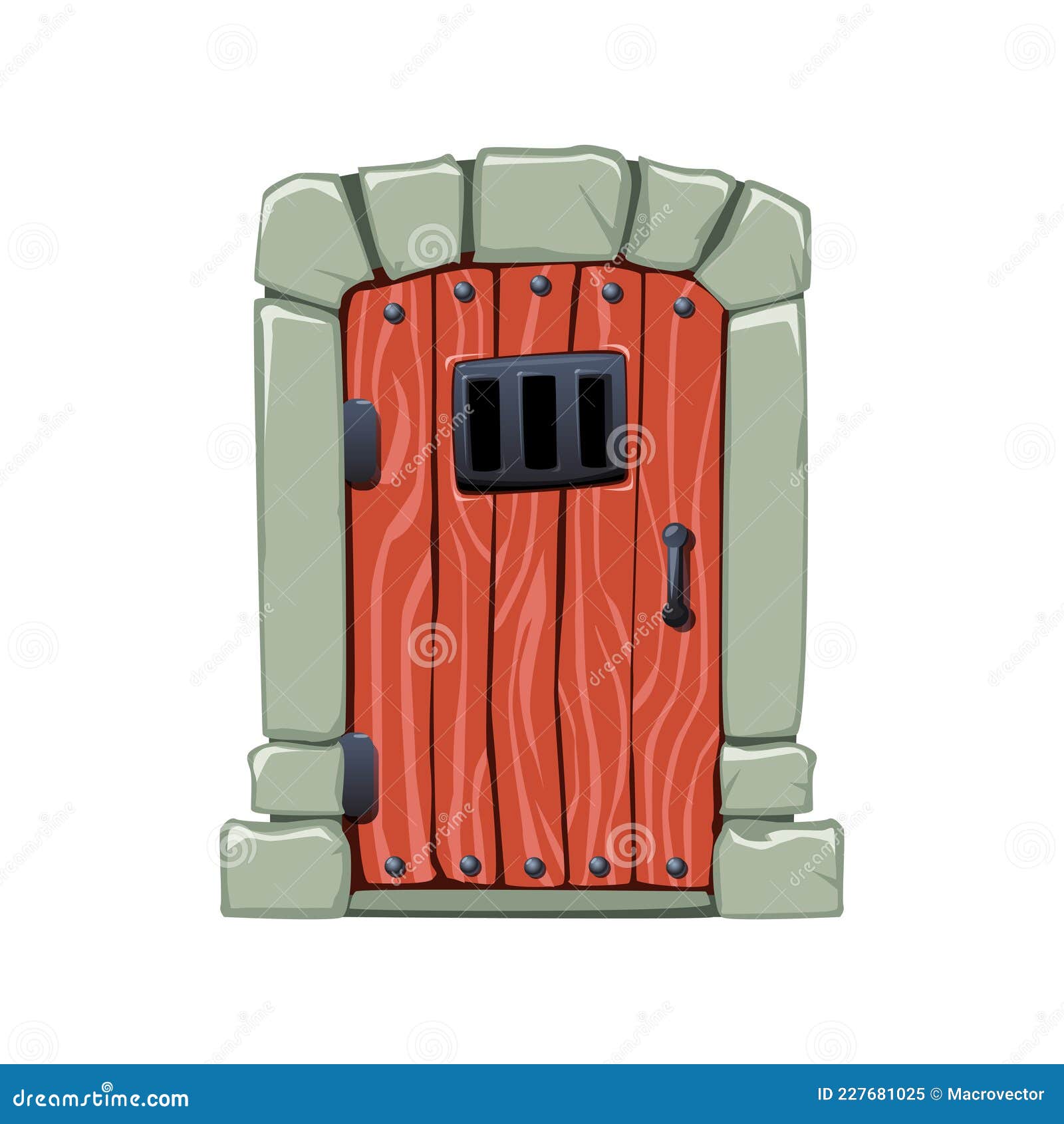 Cartoon Dungeon Door Composition Stock Vector - Illustration of design ...