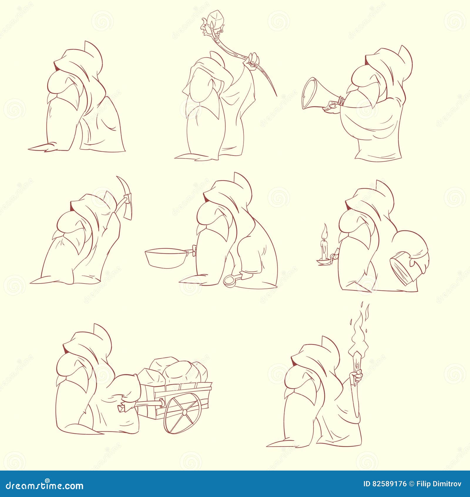 Cartoon dwarf illustration stock vector. Illustration of hood - 82589176